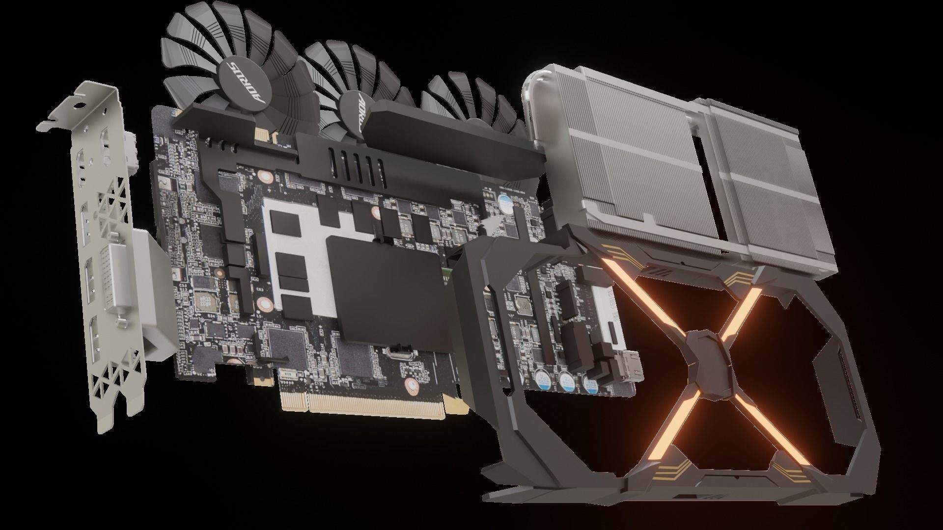 Gigabyte Aorus 1080 Ti Extreme Editon Graphics Card GPU 3D model | CGTrader
