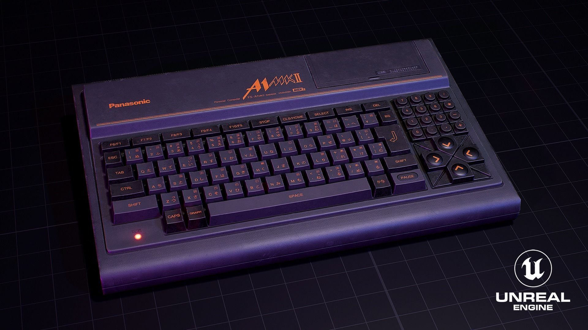 3D model Panasonic MSX 2 Retro Computer Keyboard Console VR / AR / low ...