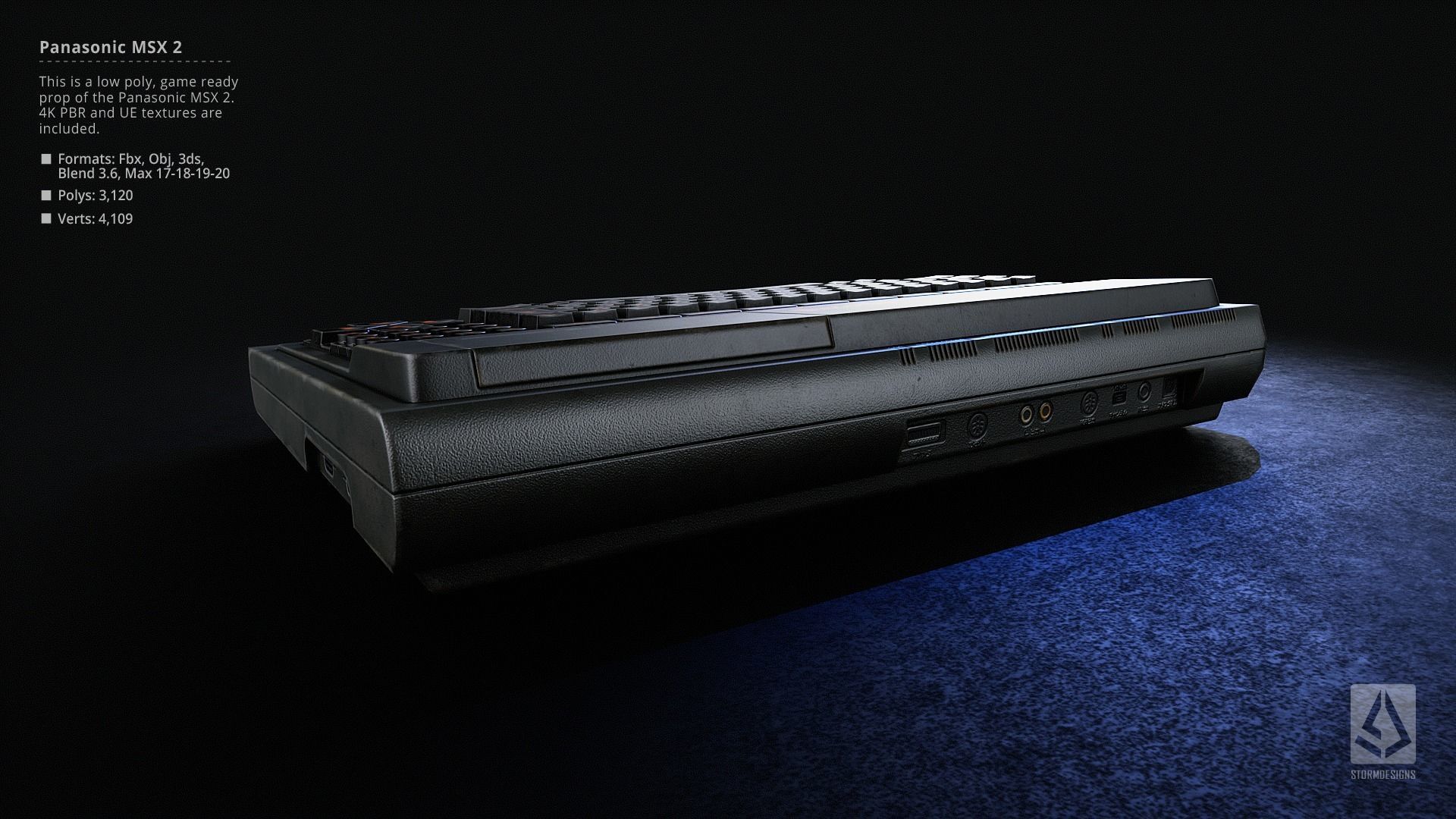 3D model Panasonic MSX 2 Retro Computer Keyboard Console VR / AR / low ...