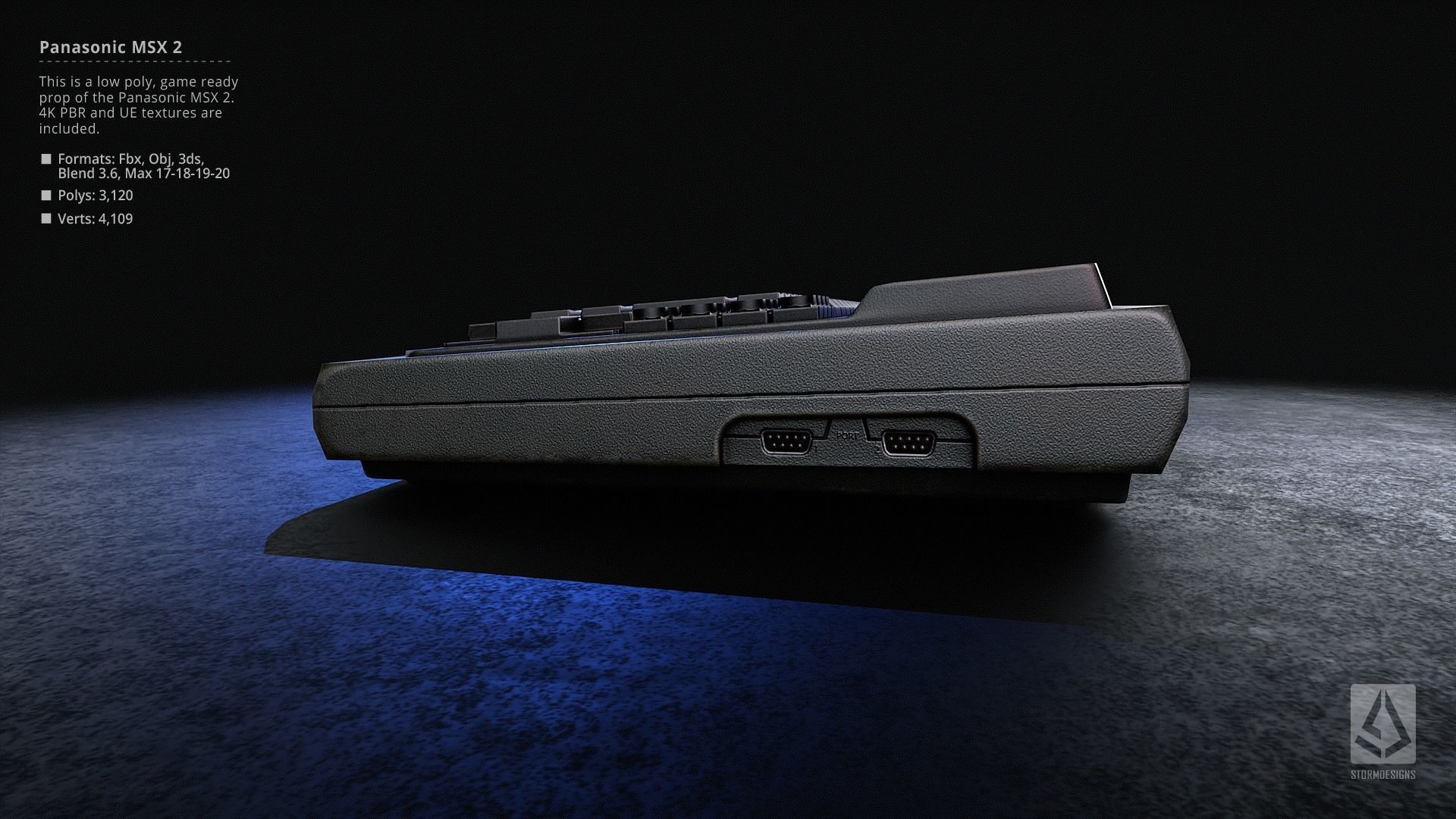 3D model Panasonic MSX 2 Retro Computer Keyboard Console VR / AR / low ...