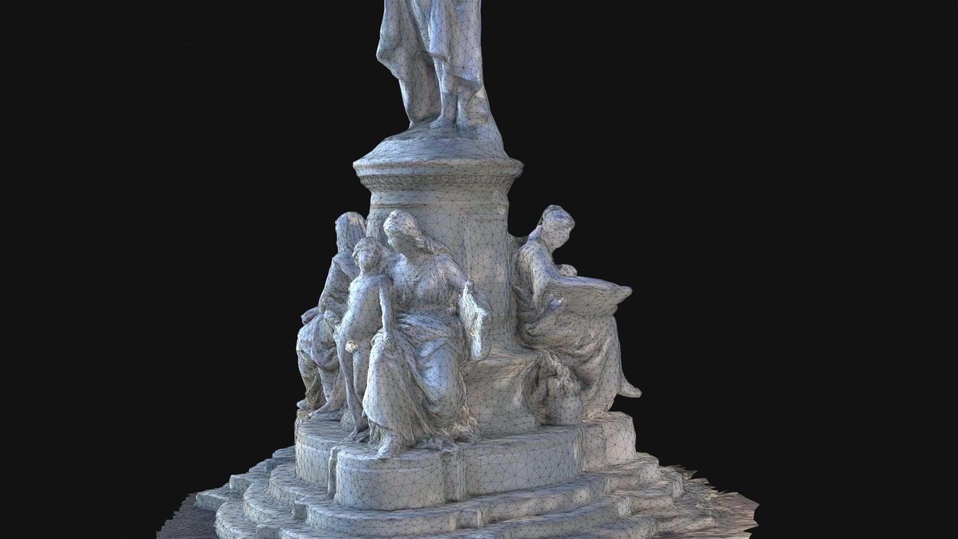 3D model Goethe monument sculpture stone Berlin VR / AR / low-poly ...