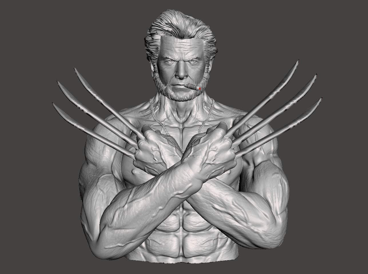 Wolverine 3d pose model 2 bust 3d printable 3D model 3D printable ...