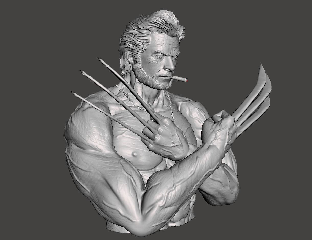 Wolverine 3d pose model 2 bust 3d printable 3D model 3D printable ...