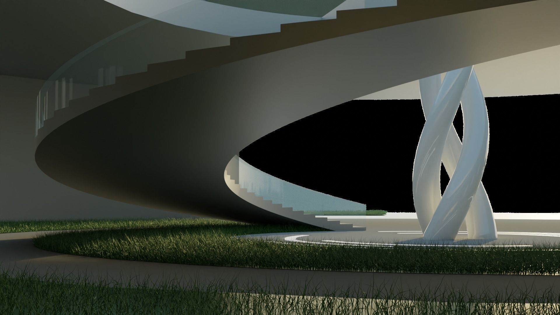 Concrete Royal Urban Round Pavilion 3D model | CGTrader