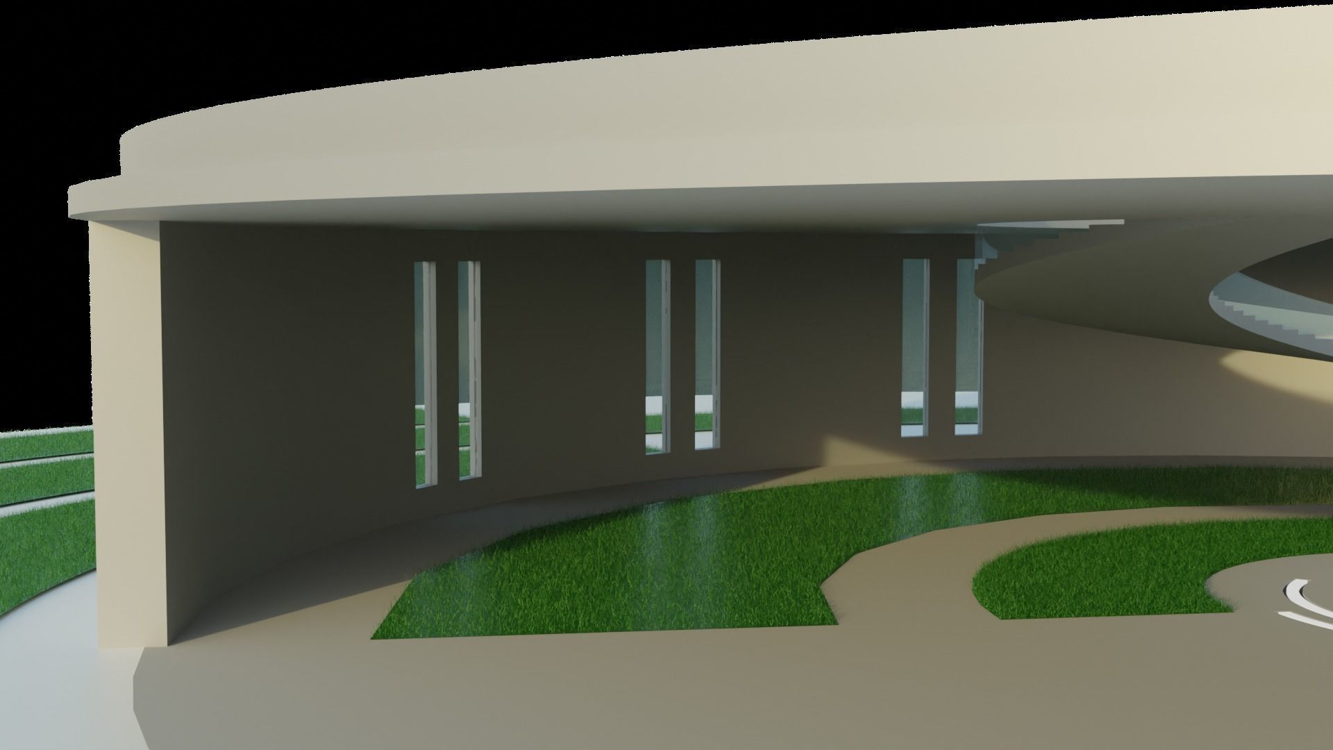 Concrete Royal Urban Round Pavilion 3D model | CGTrader