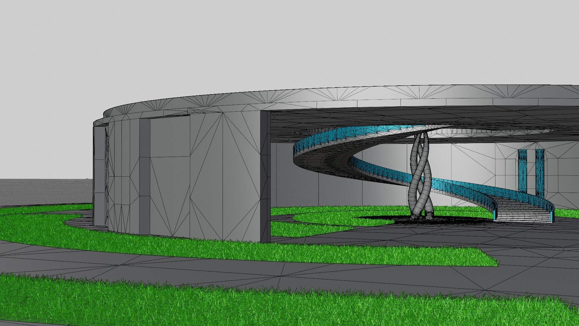 Concrete Royal Urban Round Pavilion 3D model | CGTrader