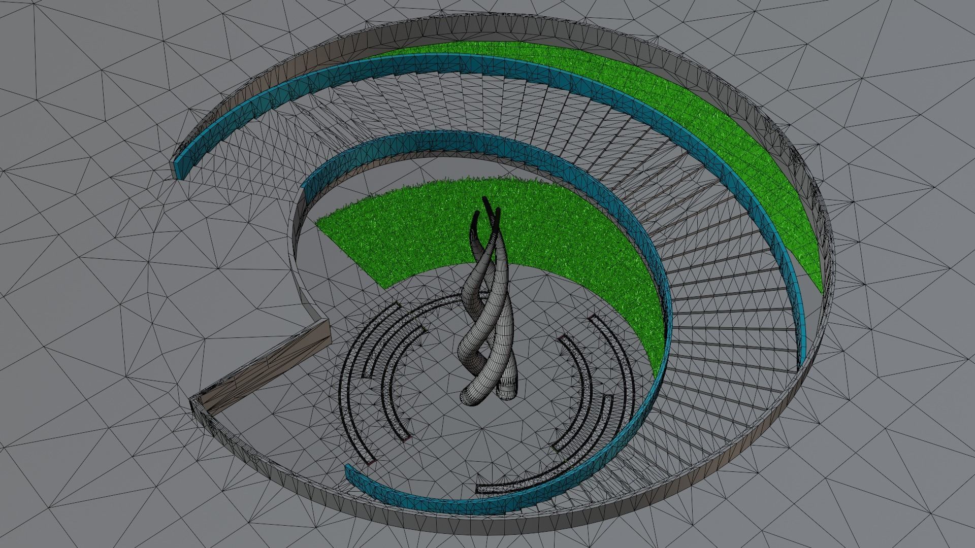 Concrete Royal Urban Round Pavilion 3D model | CGTrader