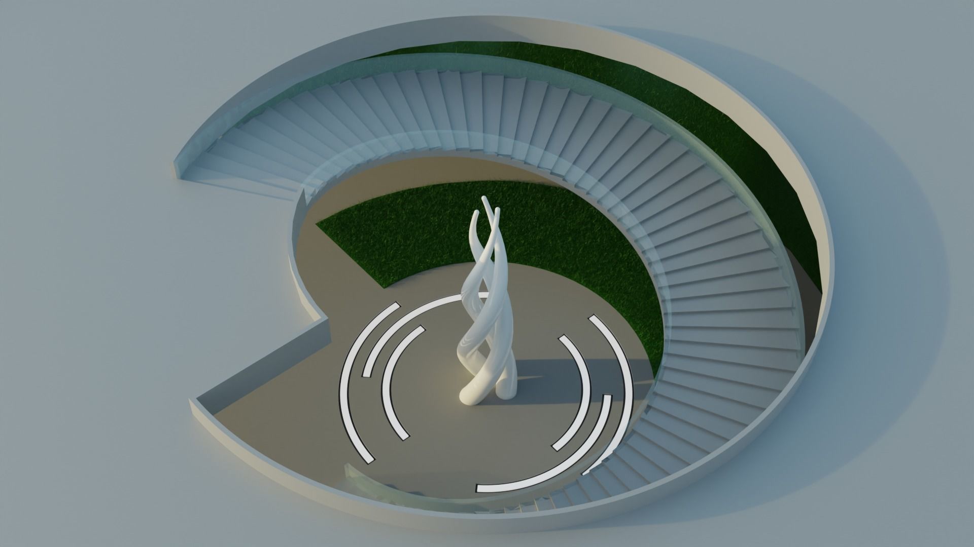 Concrete Royal Urban Round Pavilion 3D model | CGTrader