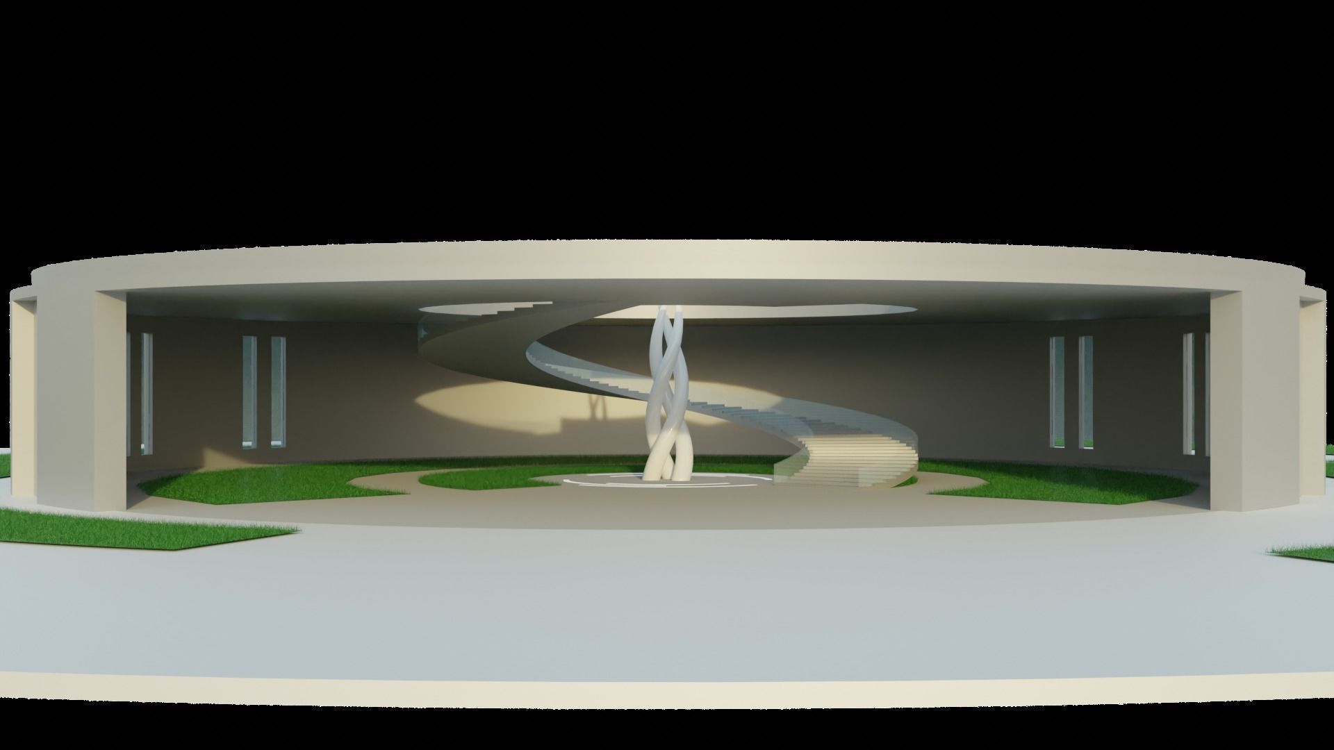 Concrete Royal Urban Round Pavilion 3D model | CGTrader