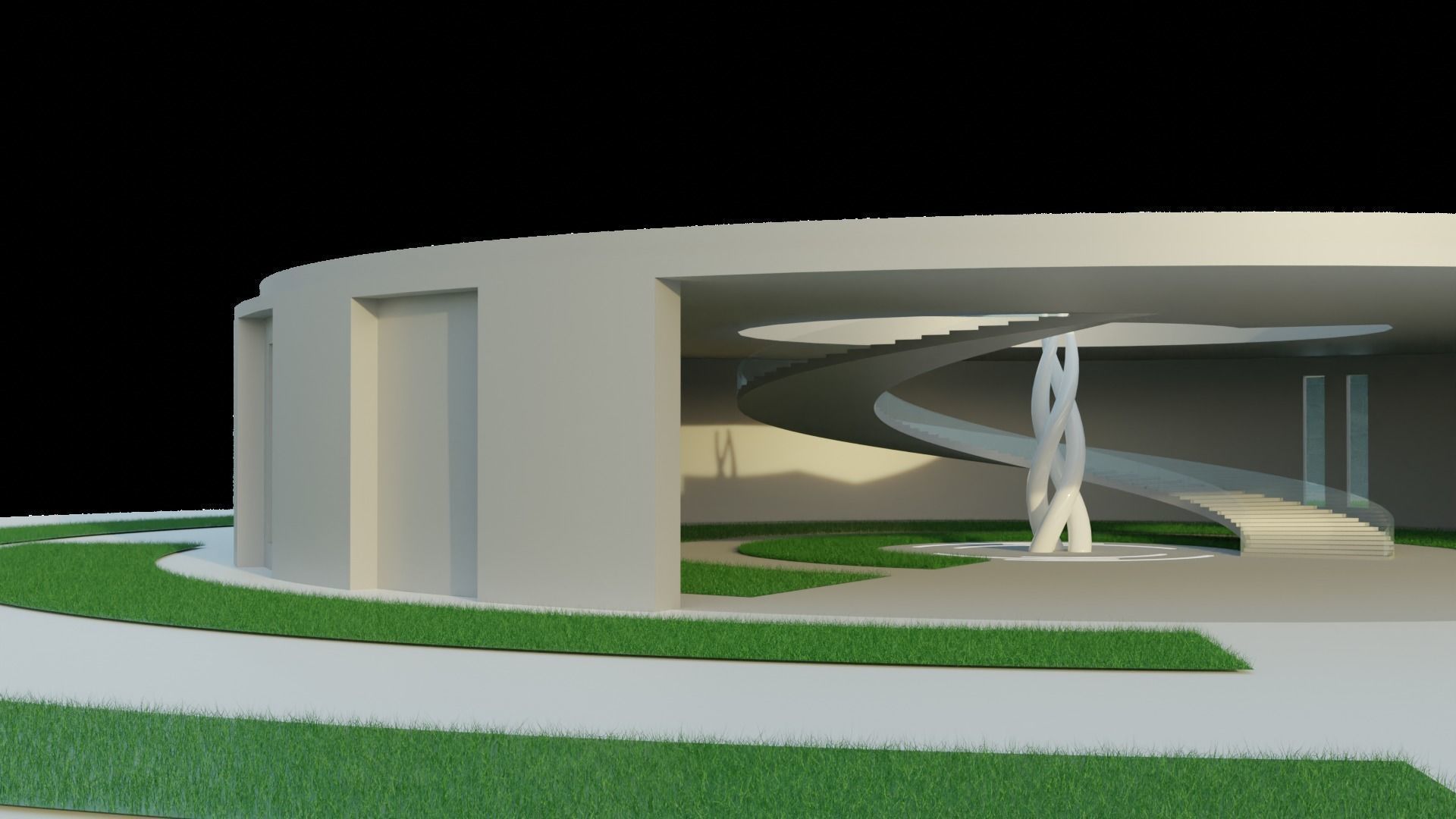 Concrete Royal Urban Round Pavilion 3D model | CGTrader