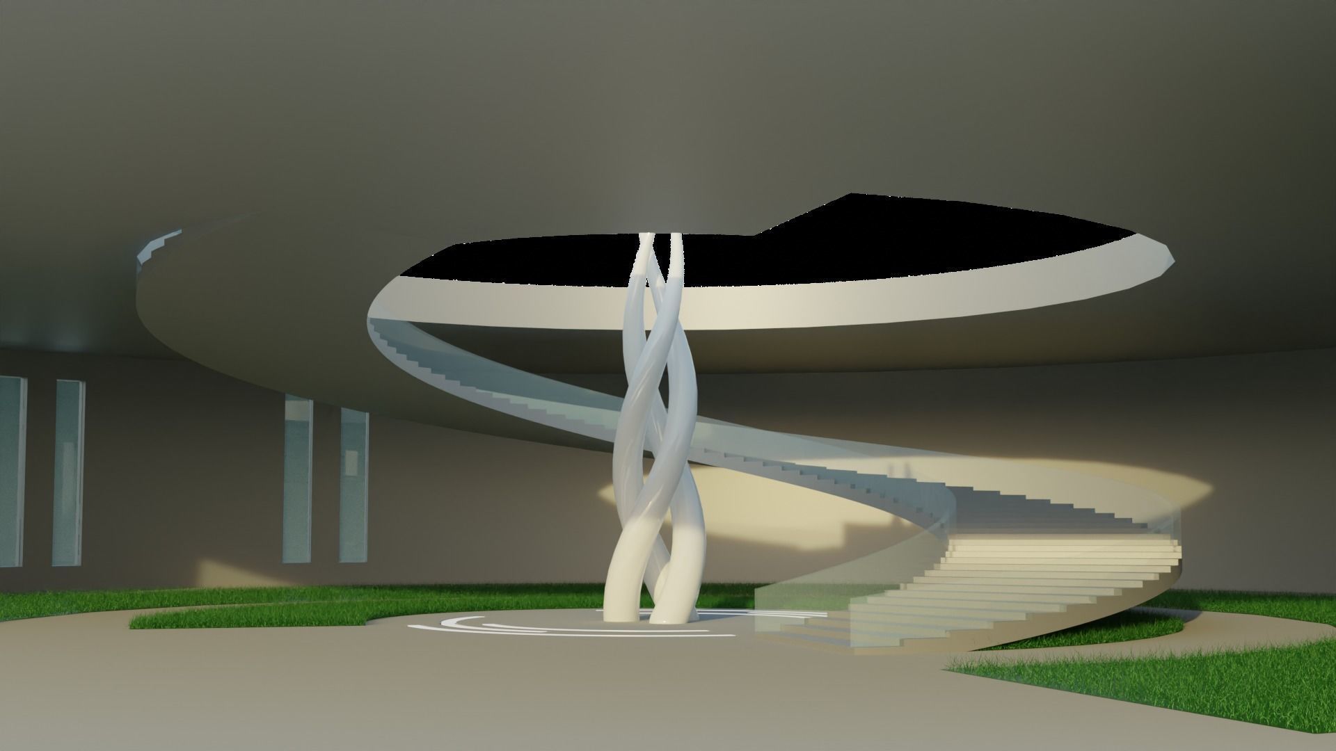 Concrete Royal Urban Round Pavilion 3D model | CGTrader