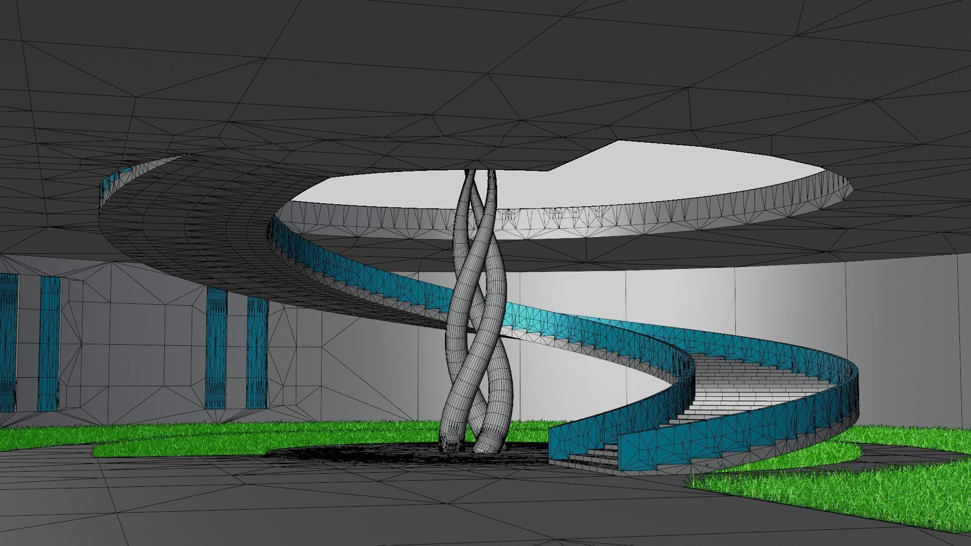 Concrete Royal Urban Round Pavilion 3D model | CGTrader