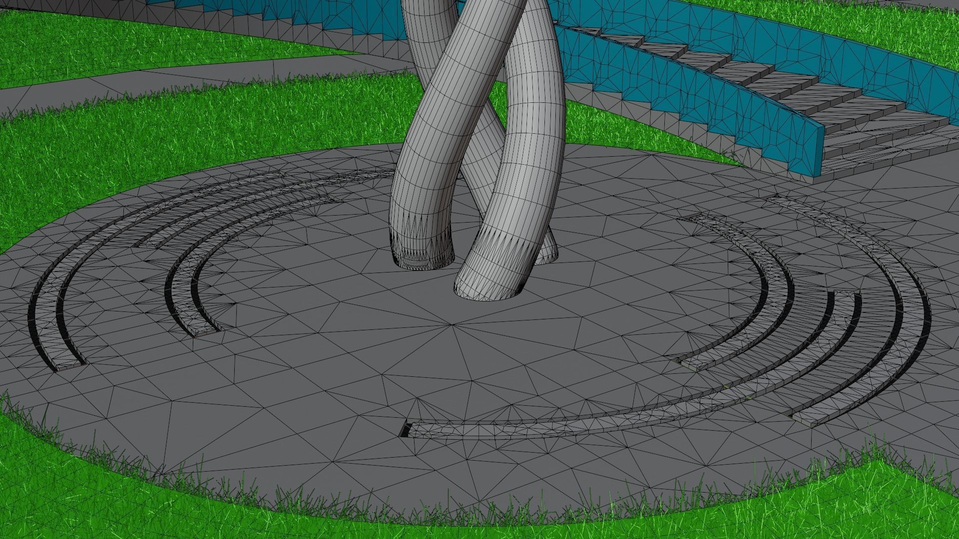 Concrete Royal Urban Round Pavilion 3D model | CGTrader