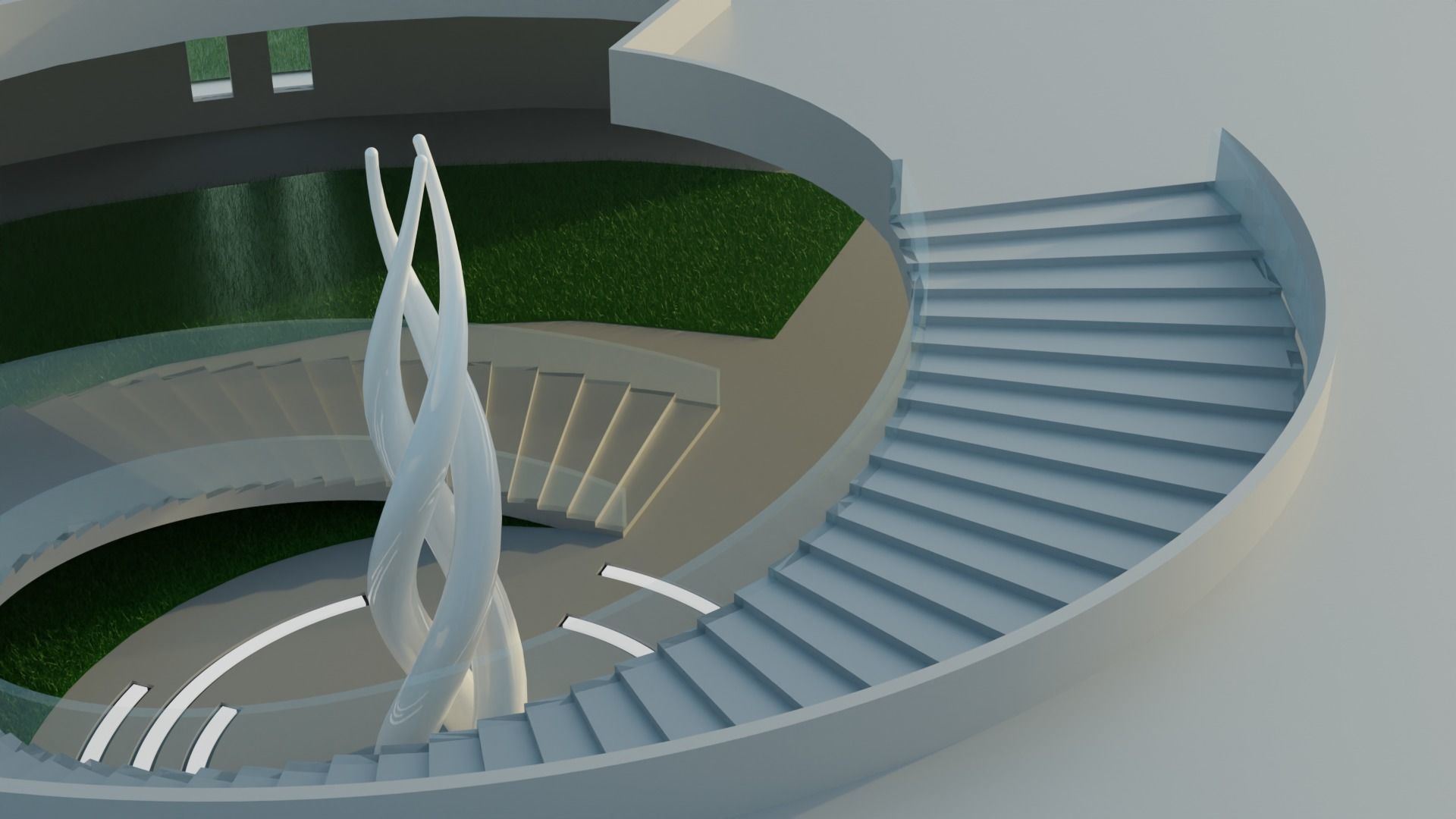 Concrete Royal Urban Round Pavilion 3D model | CGTrader