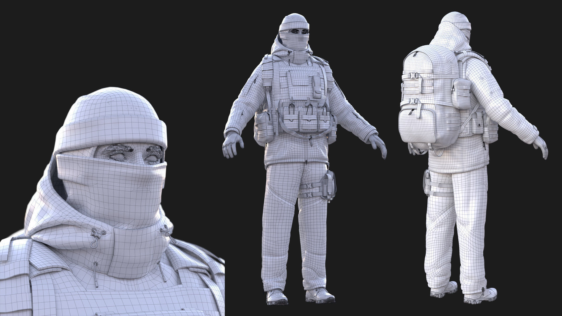 3D Model Collection Mens and Womens Military Winter Uniforms 1 VR / AR ...