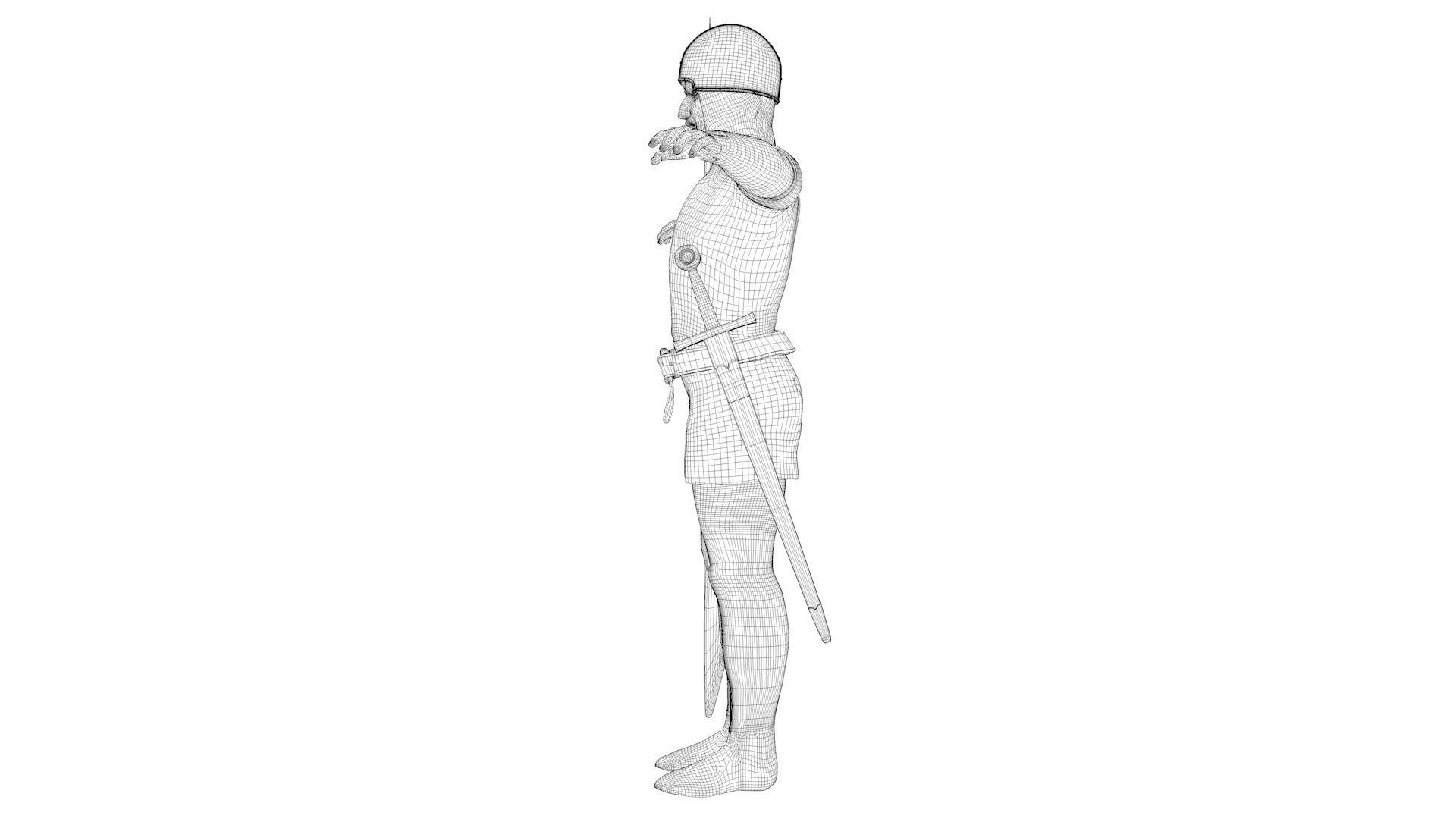 Medieval fantasy soldier 3D model rigged | CGTrader