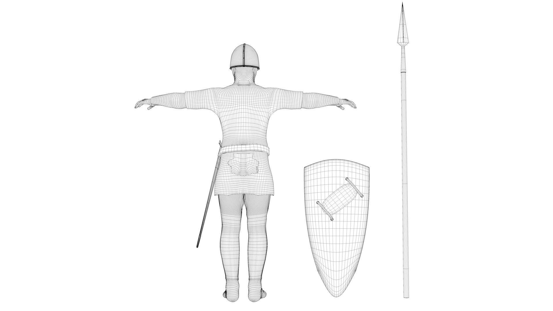 Medieval fantasy soldier 3D model rigged | CGTrader