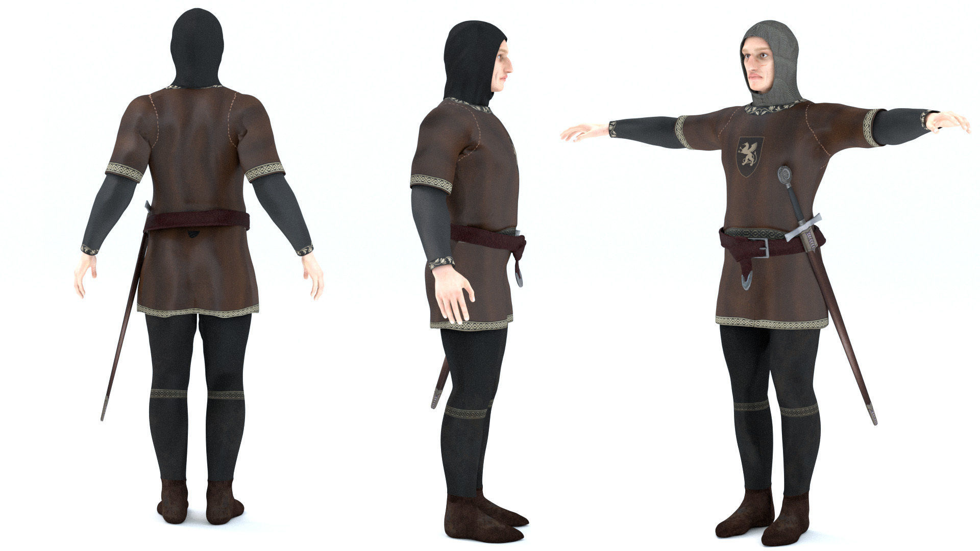 Medieval fantasy soldier 3D model rigged | CGTrader