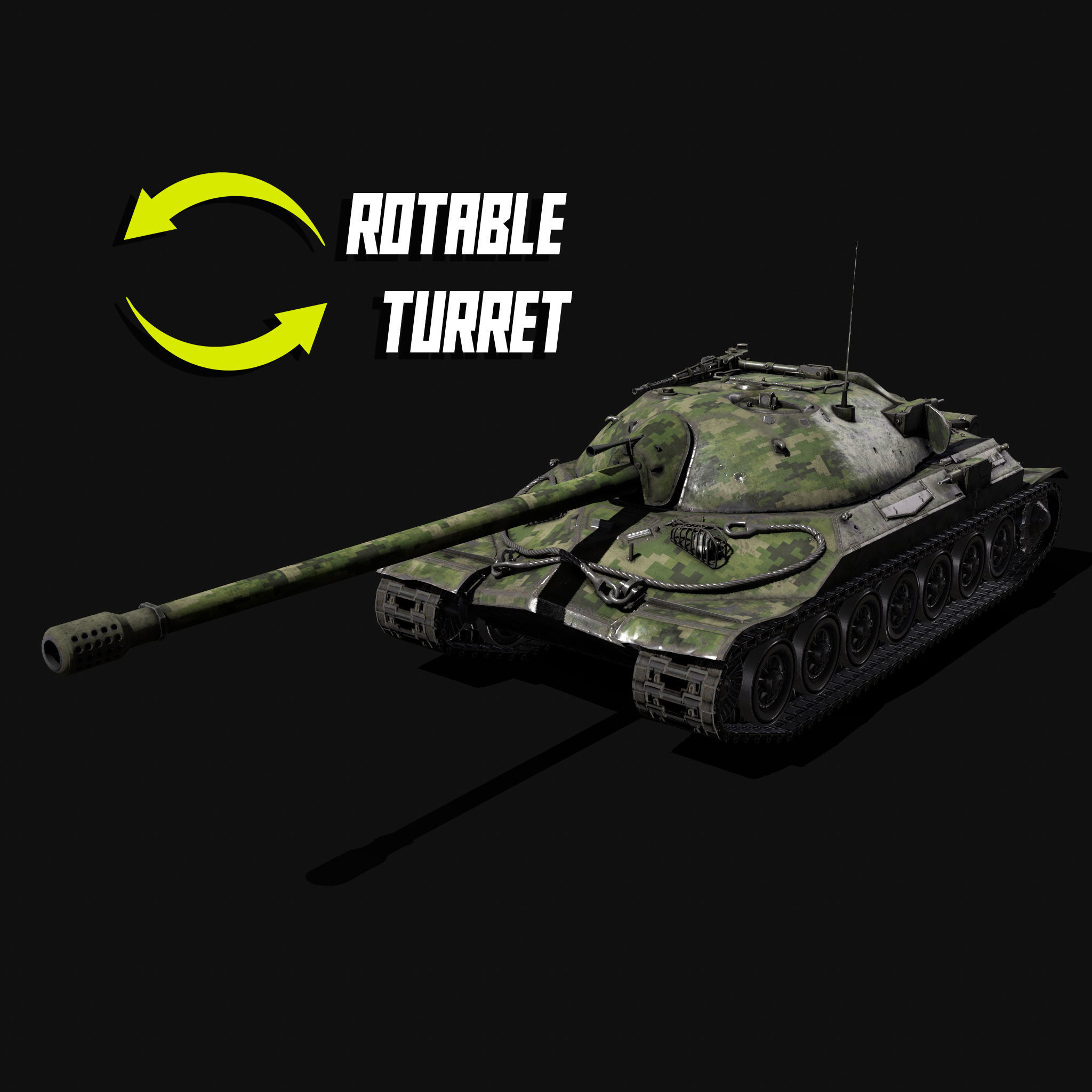 Tank IS-7 3D model collectible Miniature ROTABLE 3D model 3D printable ...