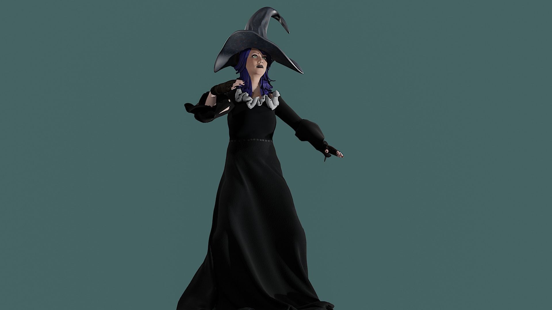 The Dark Witch 3D model animated rigged | CGTrader