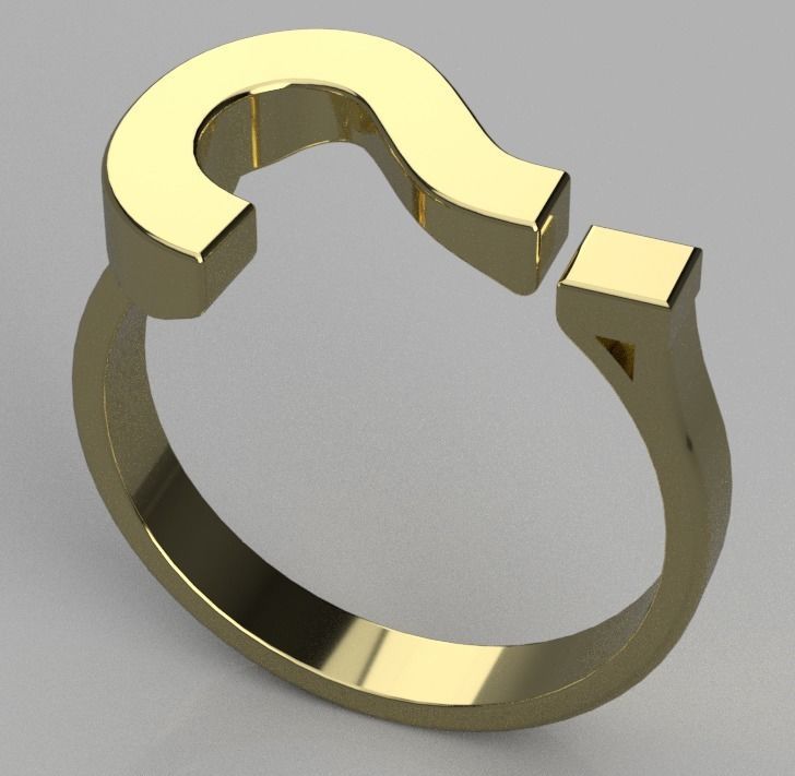 Question mark Ring 3D model 3D printable | CGTrader