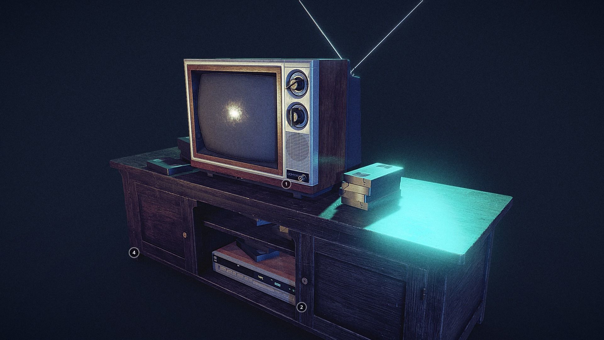 3D model TV Set 80s Asset VR / AR / low-poly | CGTrader