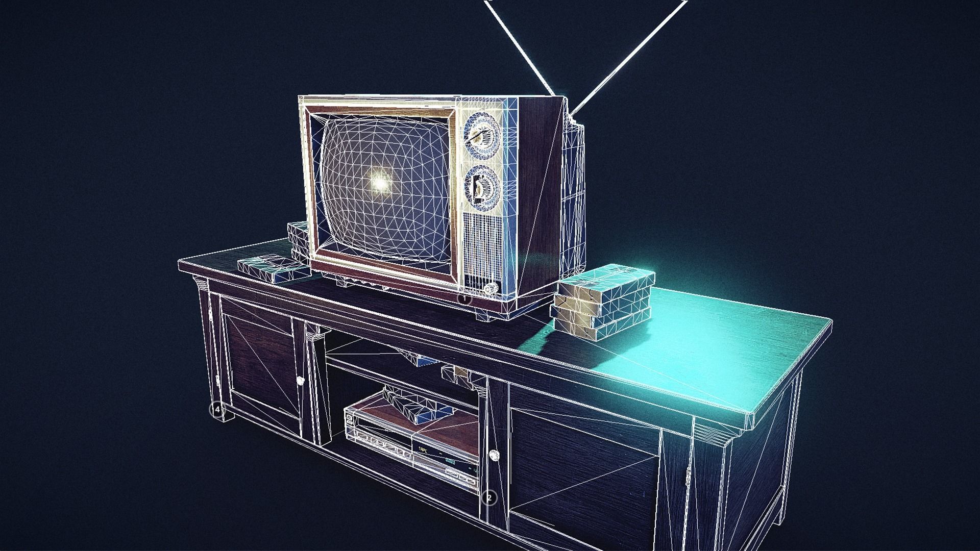 3D model TV Set 80s Asset VR / AR / low-poly | CGTrader