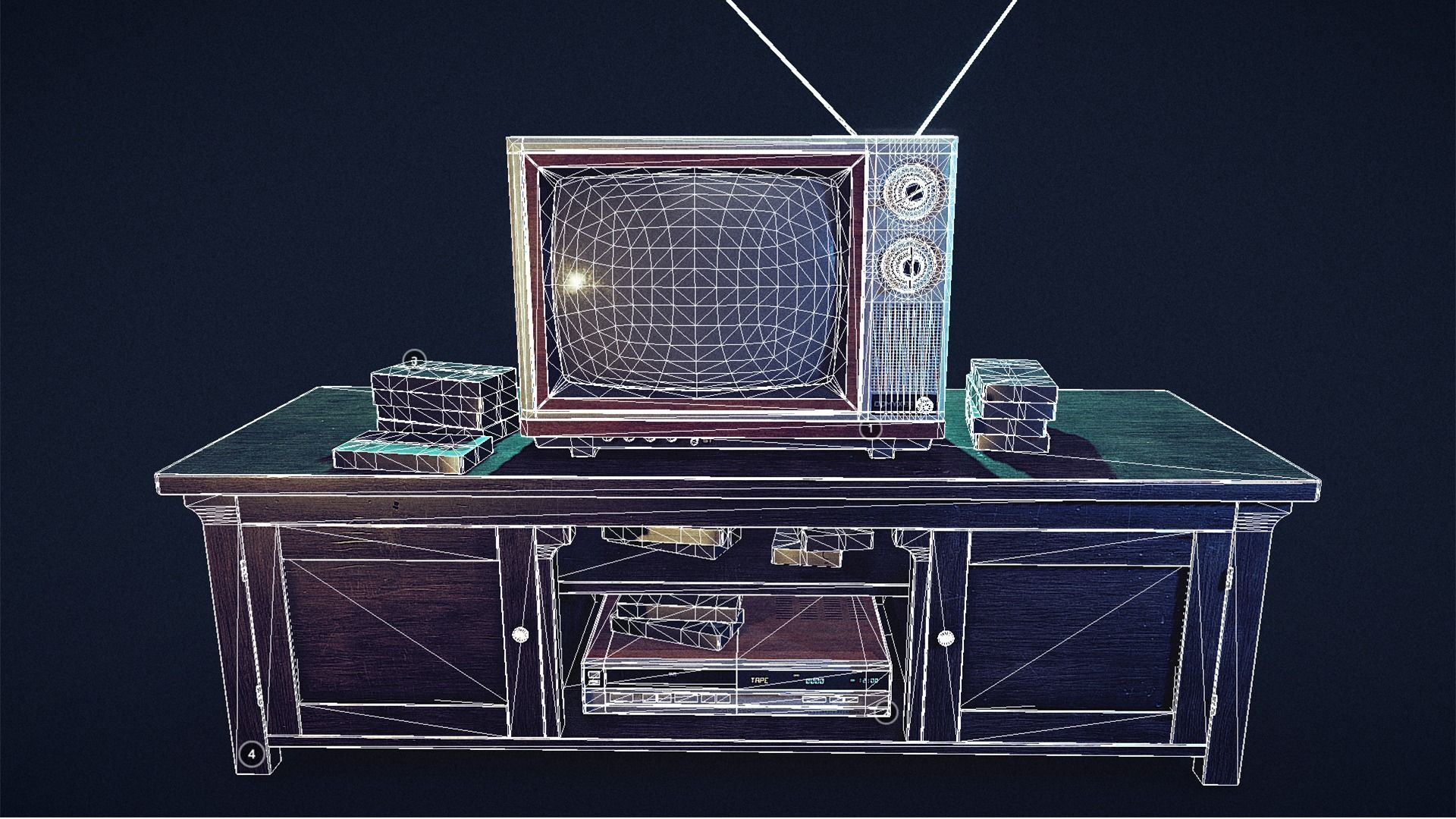 3D model TV Set 80s Asset VR / AR / low-poly | CGTrader