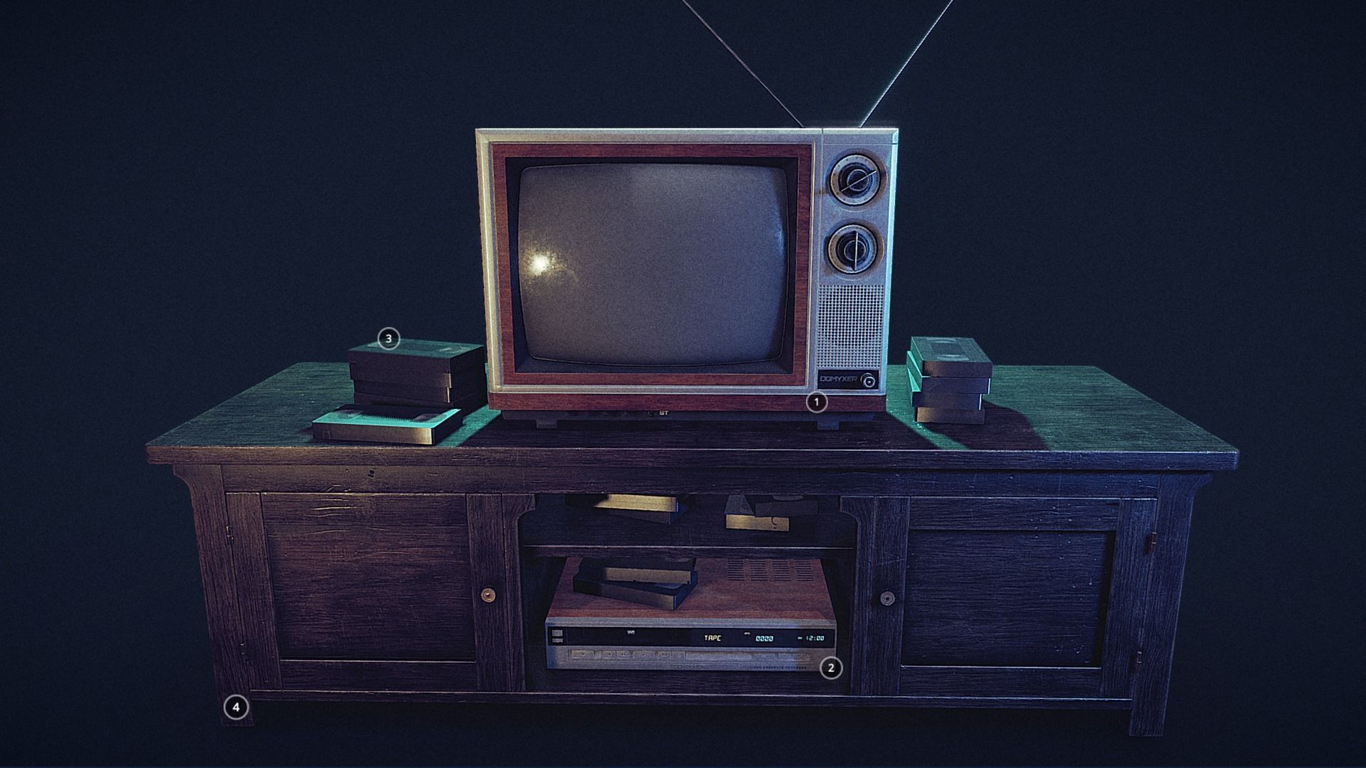 3D model TV Set 80s Asset VR / AR / low-poly | CGTrader