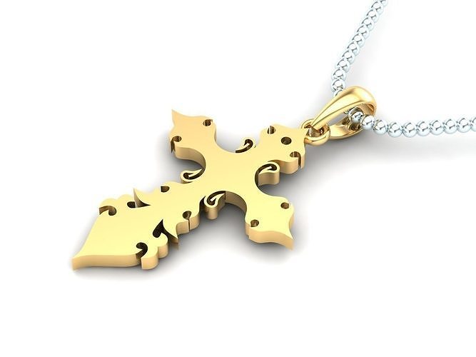 Light Gold Cross New Design CP 52 3D model 3D printable | CGTrader