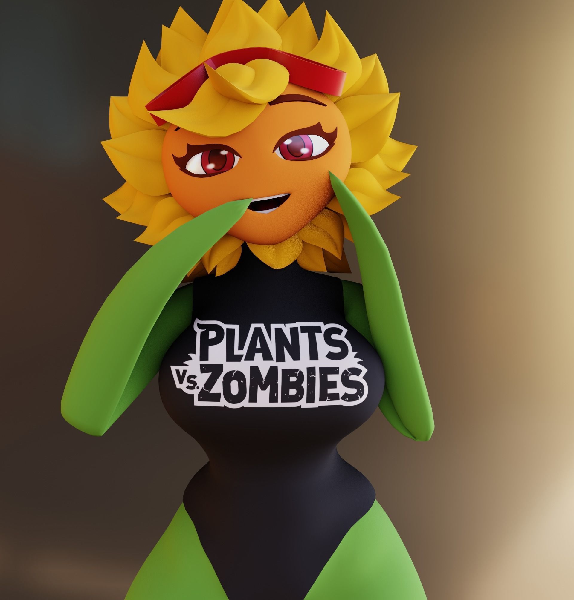 3D model Girasol Sunflower 3D Plants Vs Zombie NSFW SFW VR / AR / low-poly | CGTrader