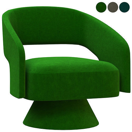 CHITA Jamie Swivel Fabric Accent Chair free 3D model | CGTrader