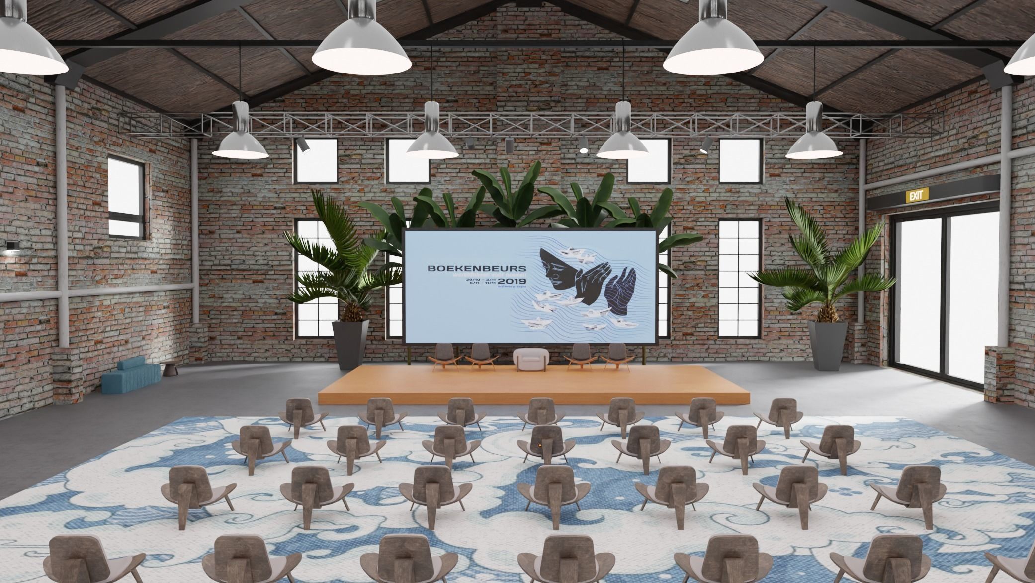 Warehouse conference auditorium 3D model | CGTrader