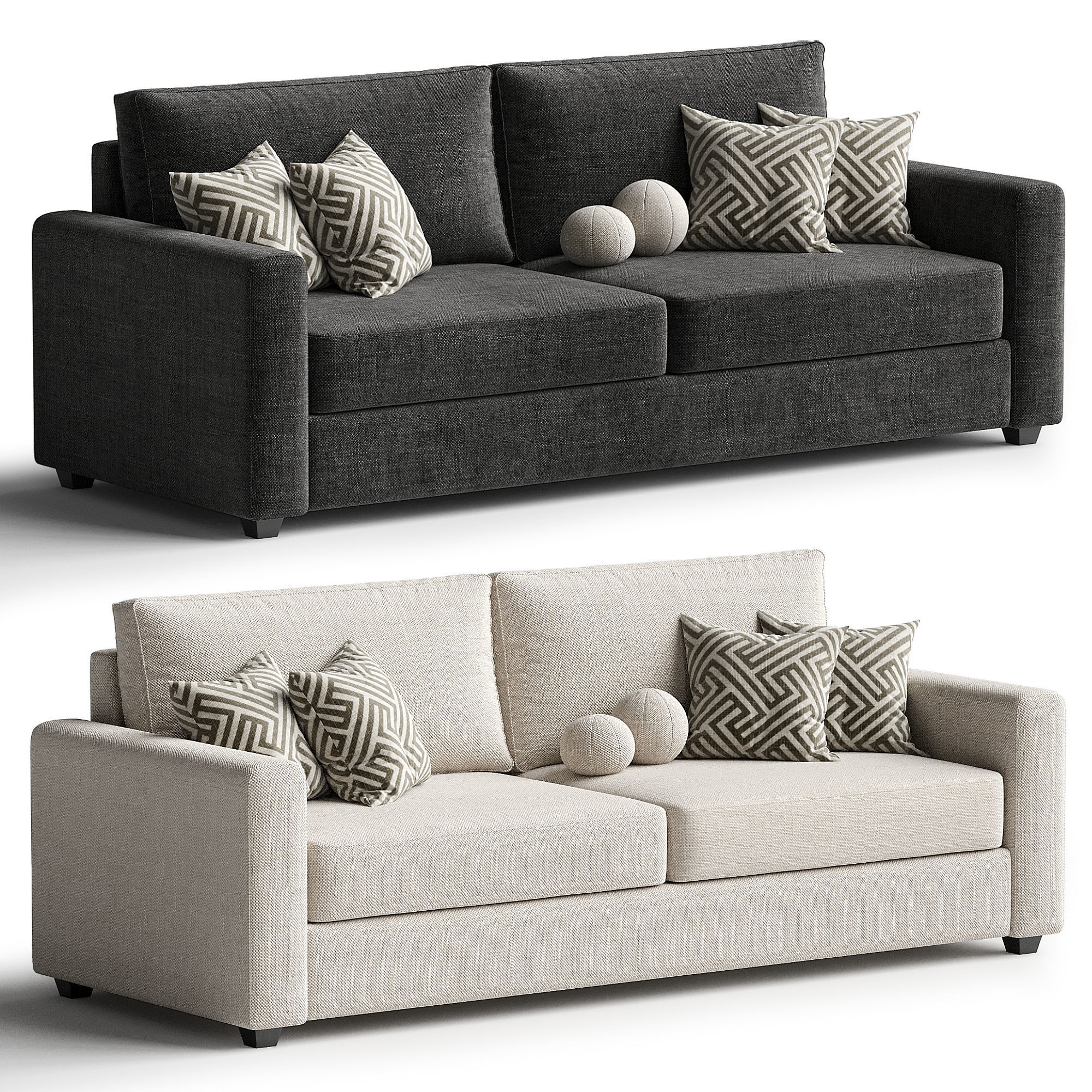 3D model SOFAS STRAIGHT VR / AR / low-poly | CGTrader