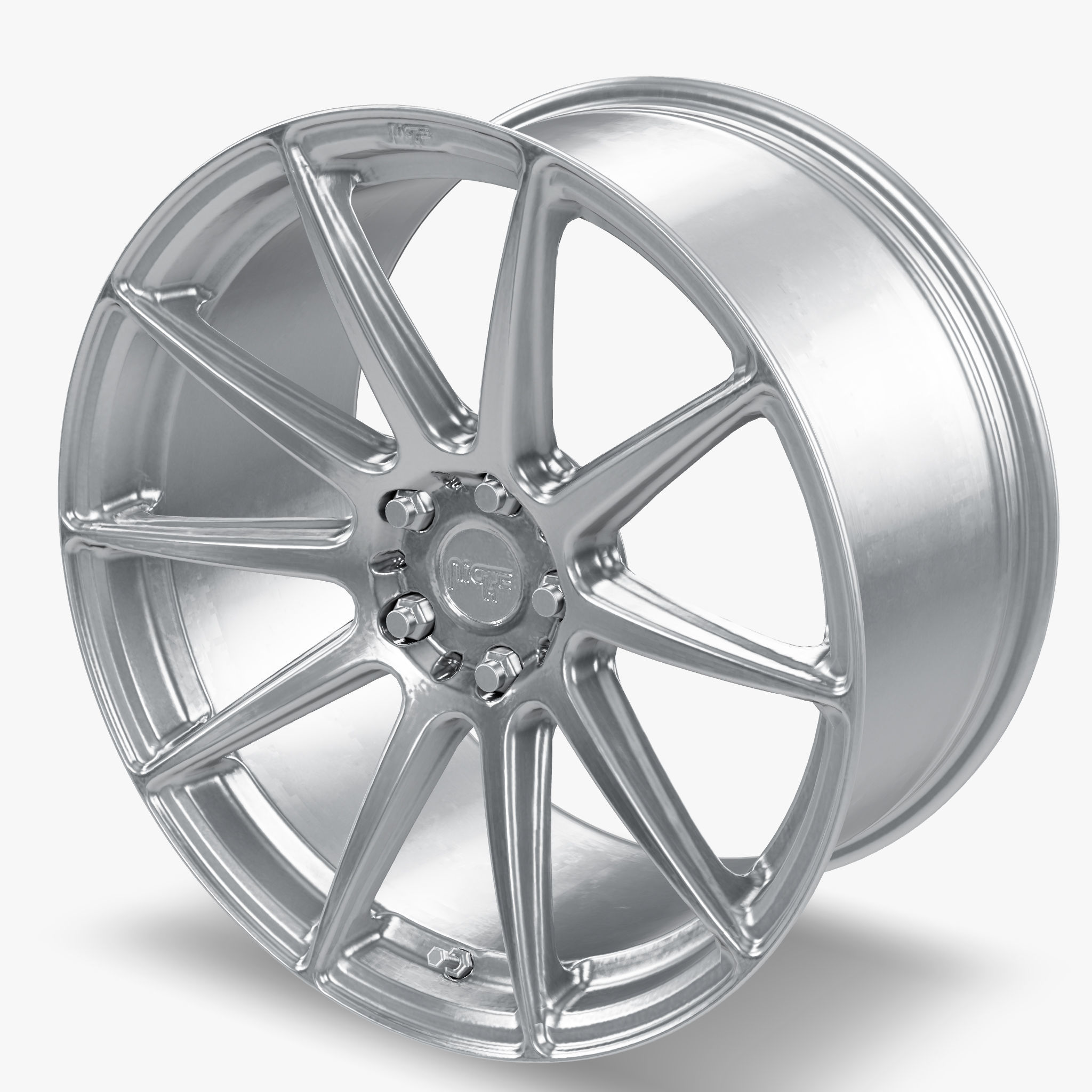 Niche Essen Wheel Offset Silver With Machined Face 3D model | CGTrader