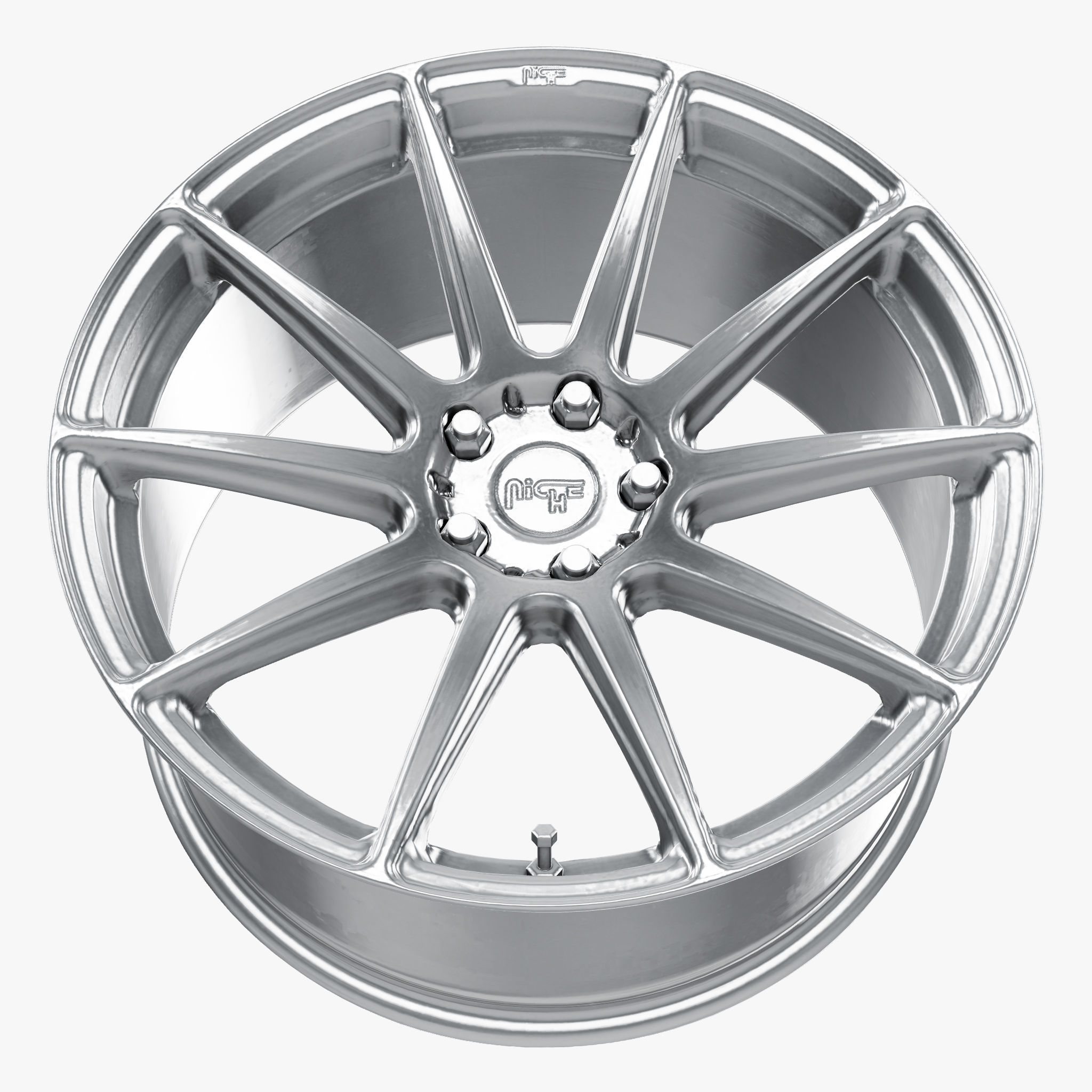 Niche Essen Wheel Offset Silver With Machined Face 3D model | CGTrader