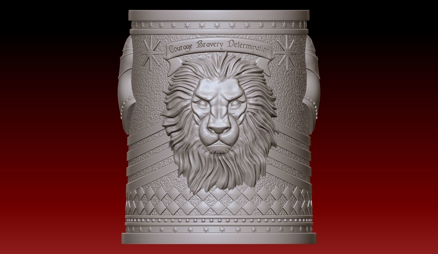 Pen holder Gryffindor Harry Potter 3D model 3D printable | CGTrader