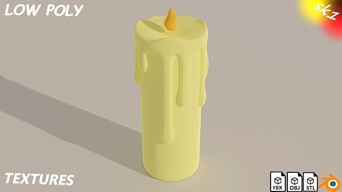 3D model Candle VR / AR / low-poly | CGTrader