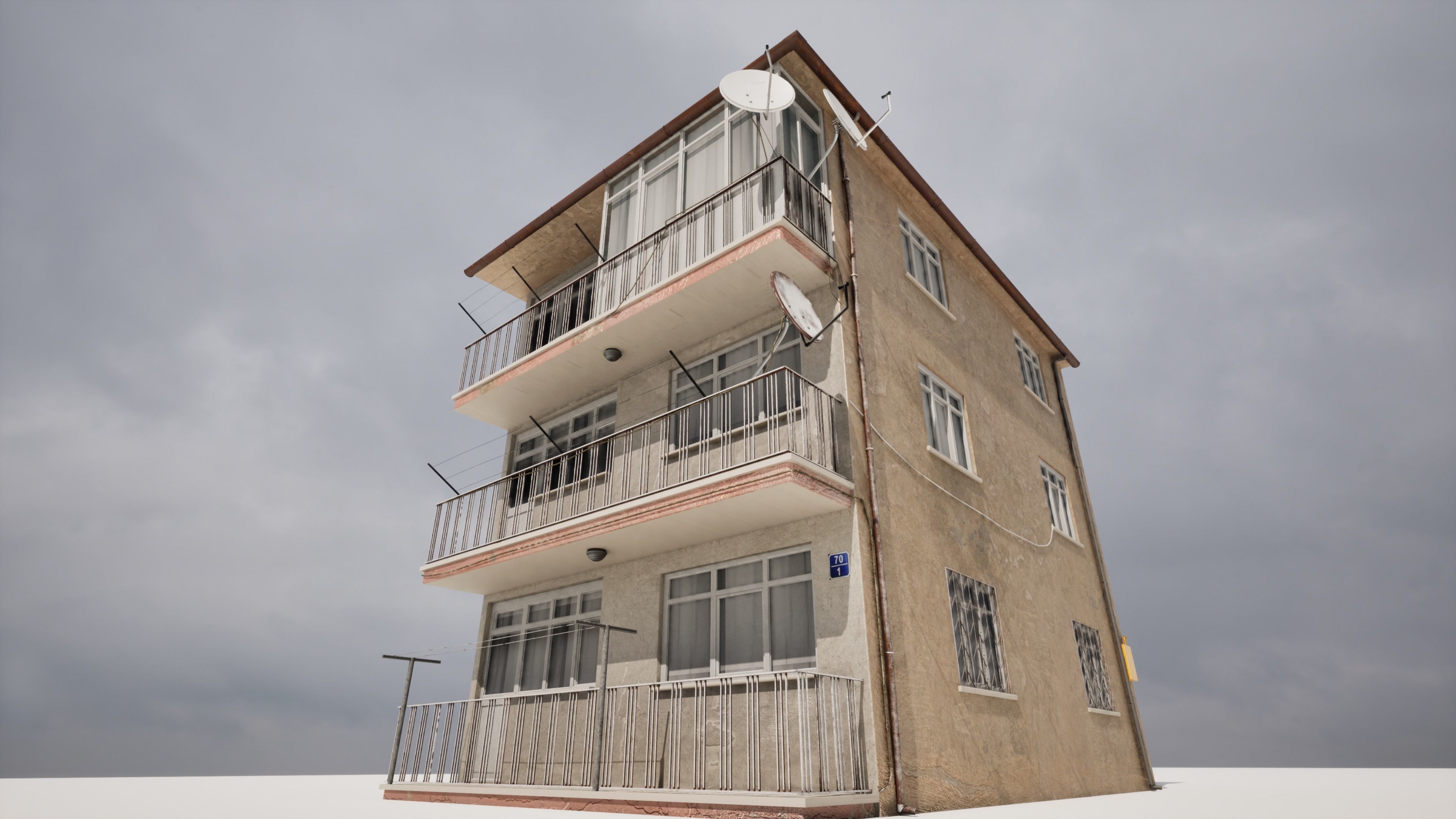 3D model Turkish Building Apartment Blocks VR / AR / low-poly | CGTrader