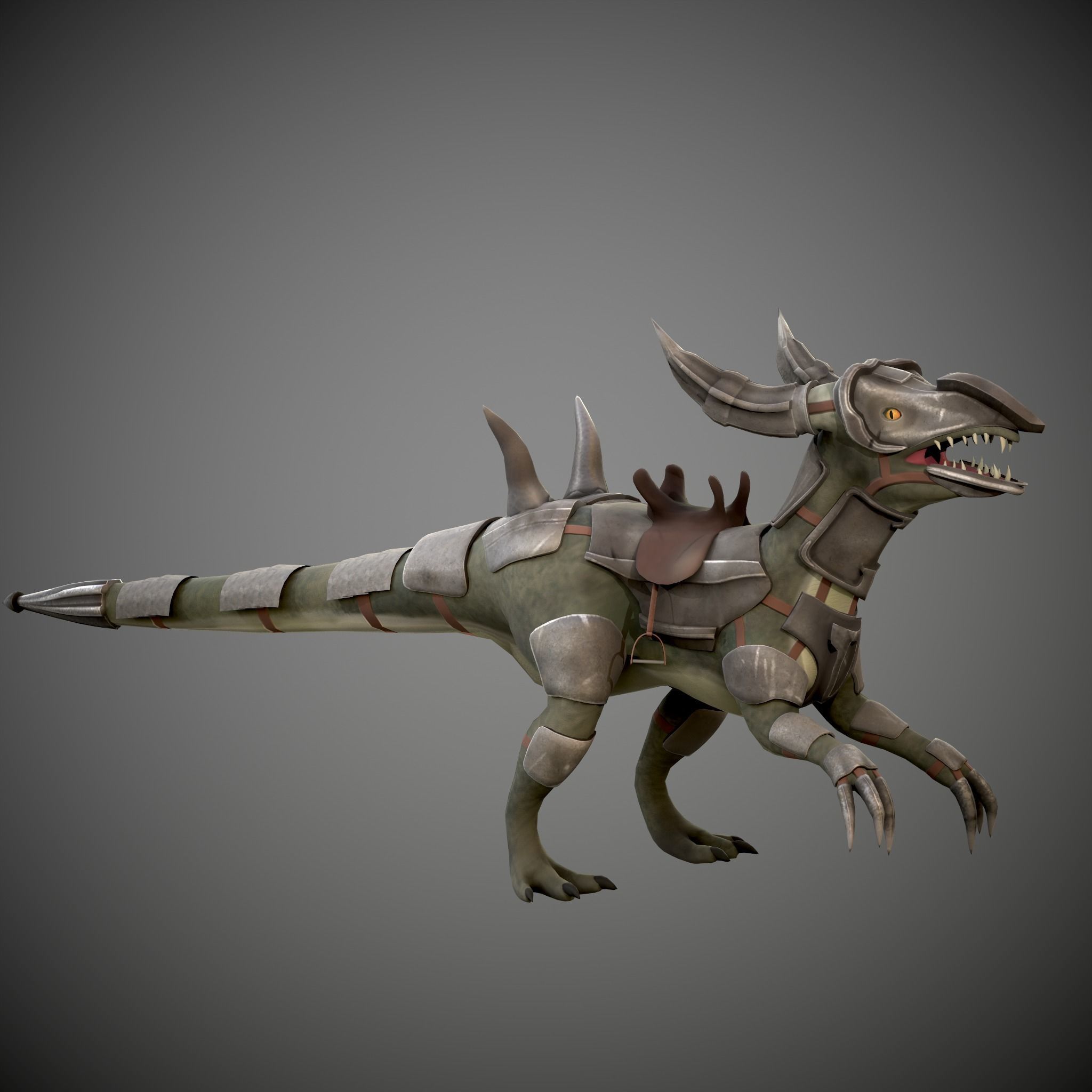 3D model Animated dinosaur in armor VR / AR / low-poly | CGTrader