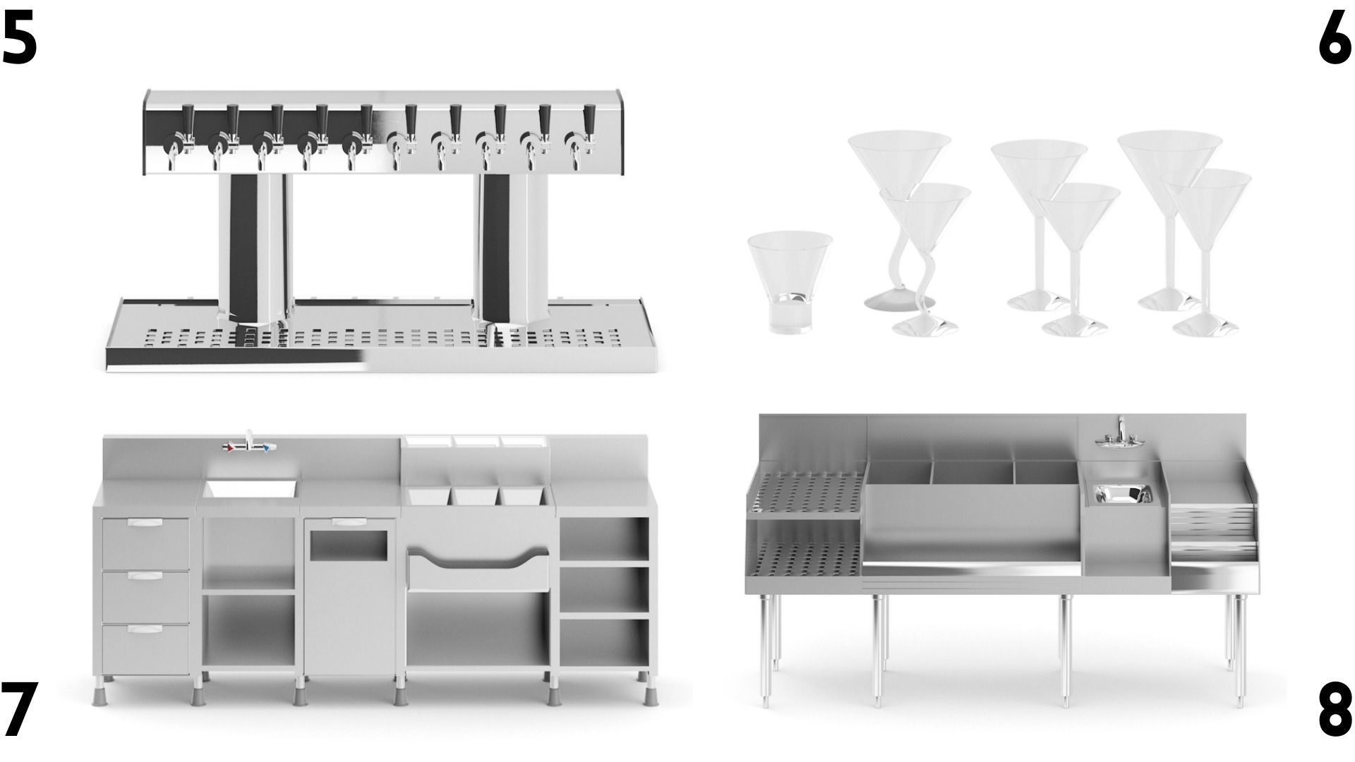 Bar Equipment Set 3D model | CGTrader
