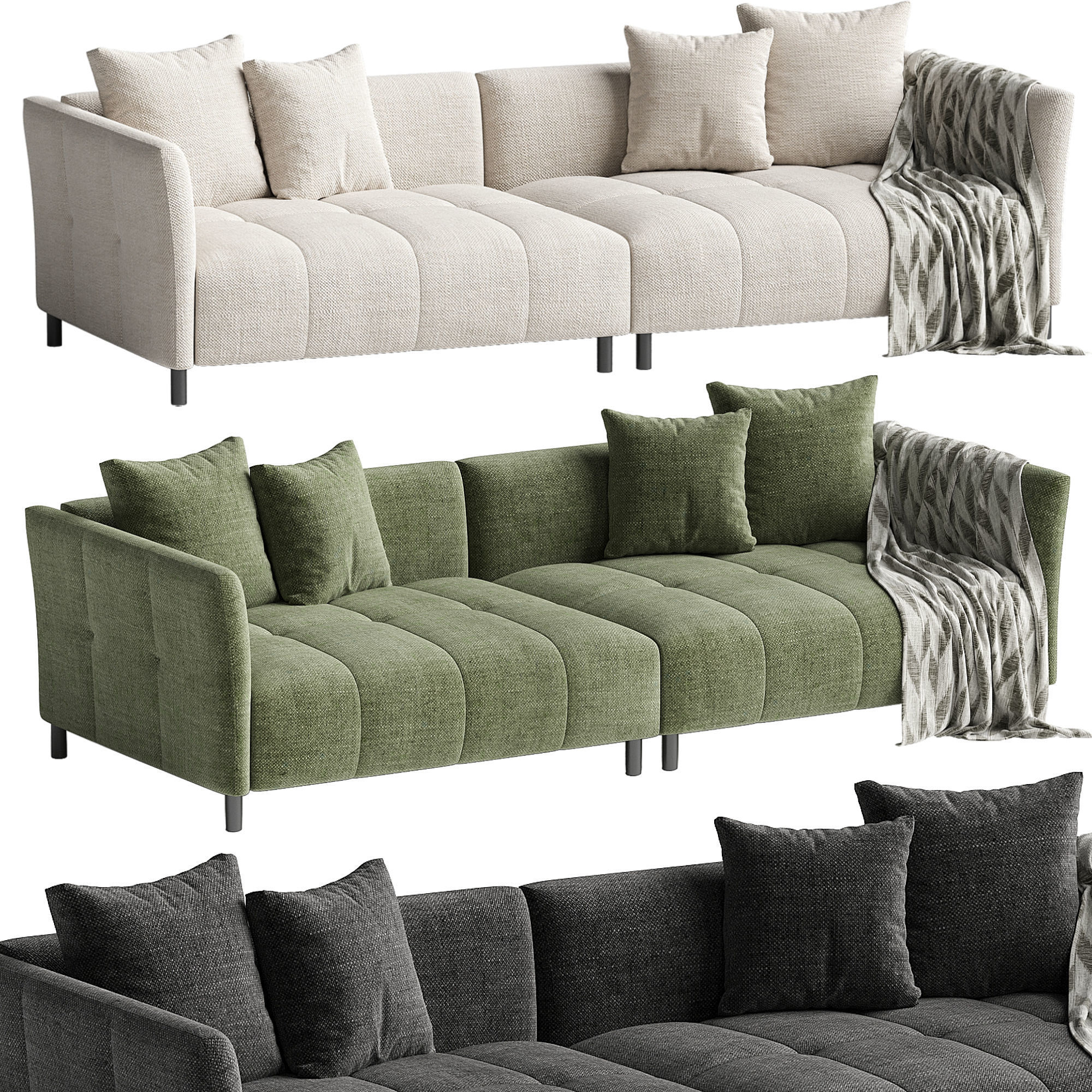 3D model Modern Wood Frame Sofa VR / AR / low-poly | CGTrader