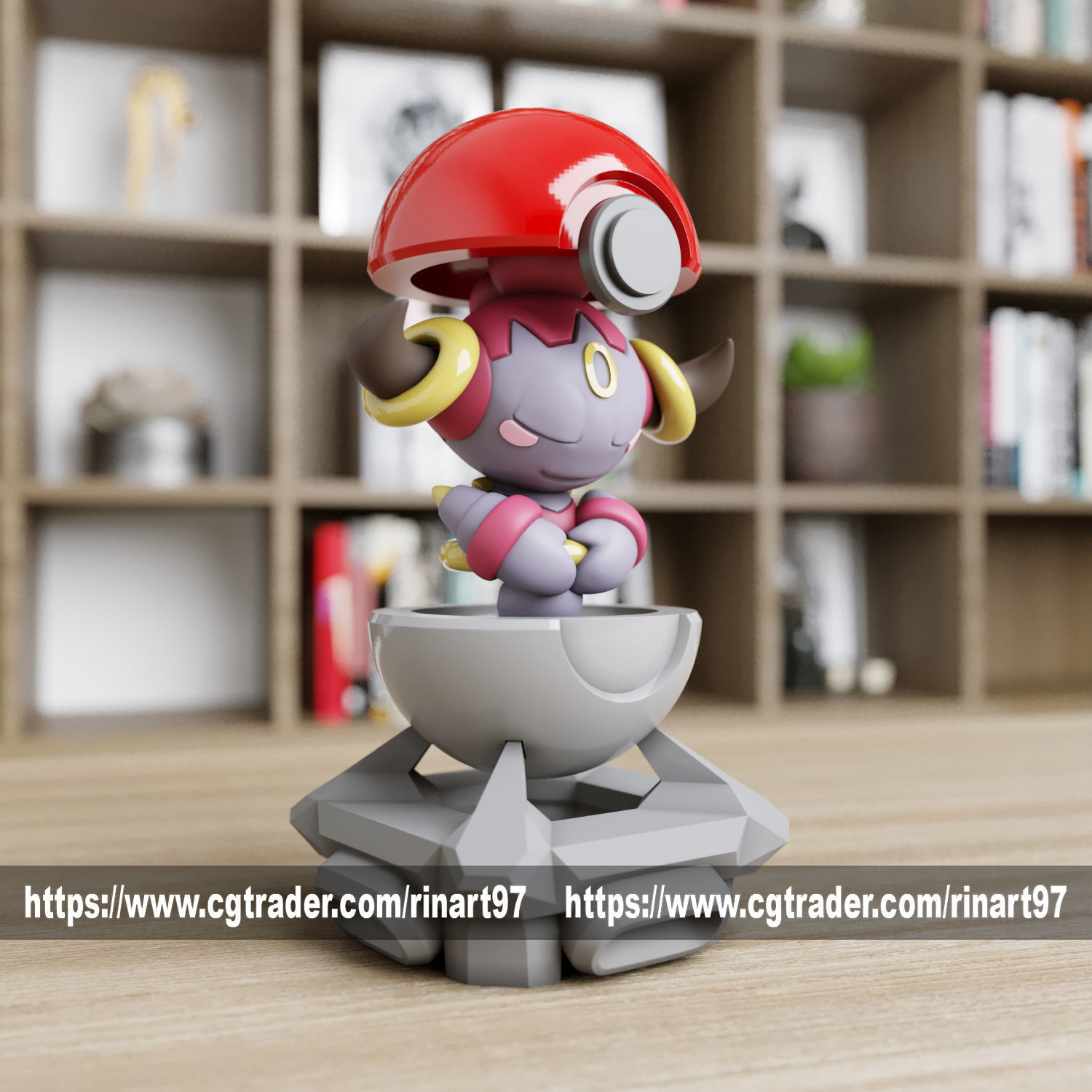 Hoopa confined in the pokeball from Pokemon 3D model 3D printable ...