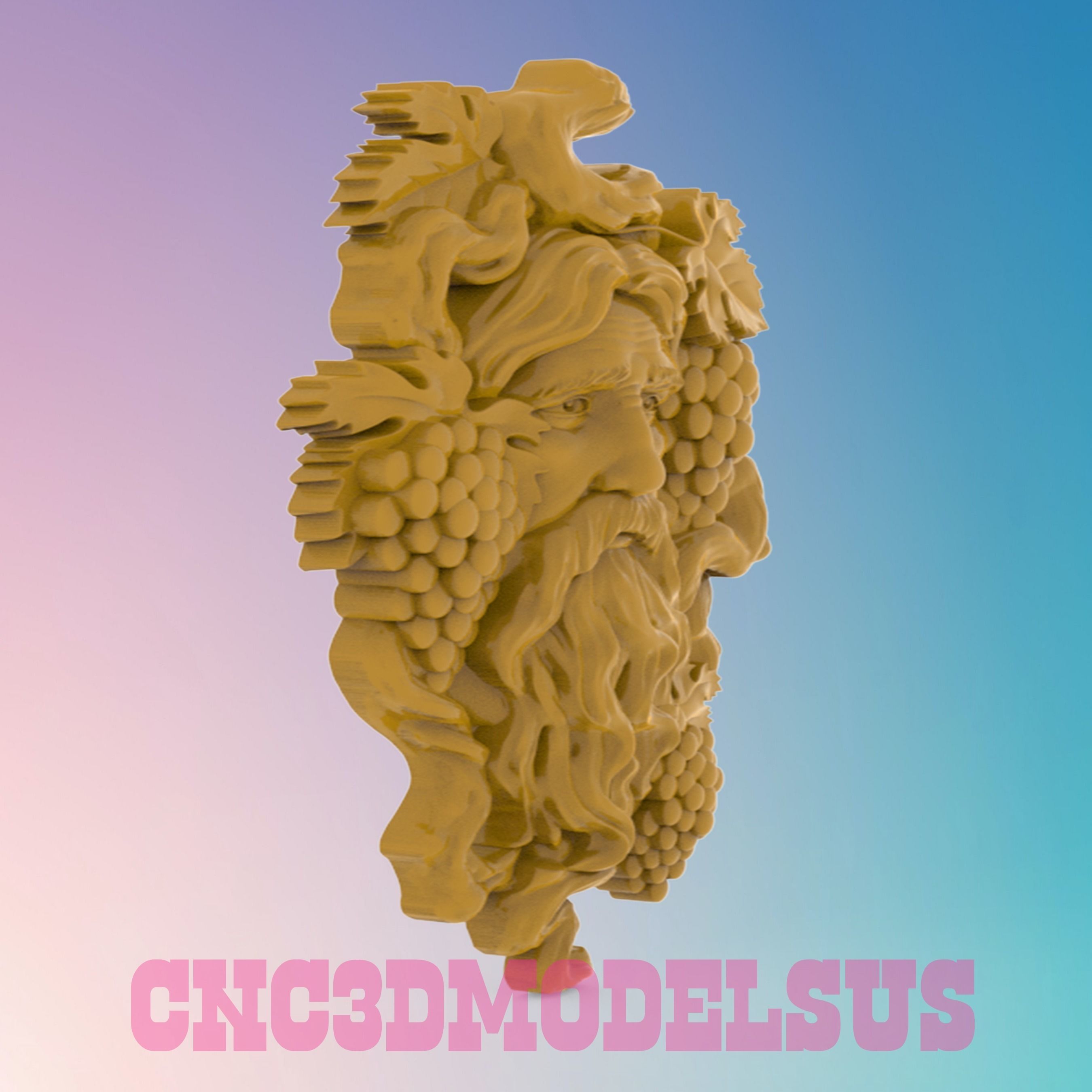 Old Man in Grapes 3D MODEL STL FILE FOR CNC ROUTER LASER 3D model 3D printable | CGTrader
