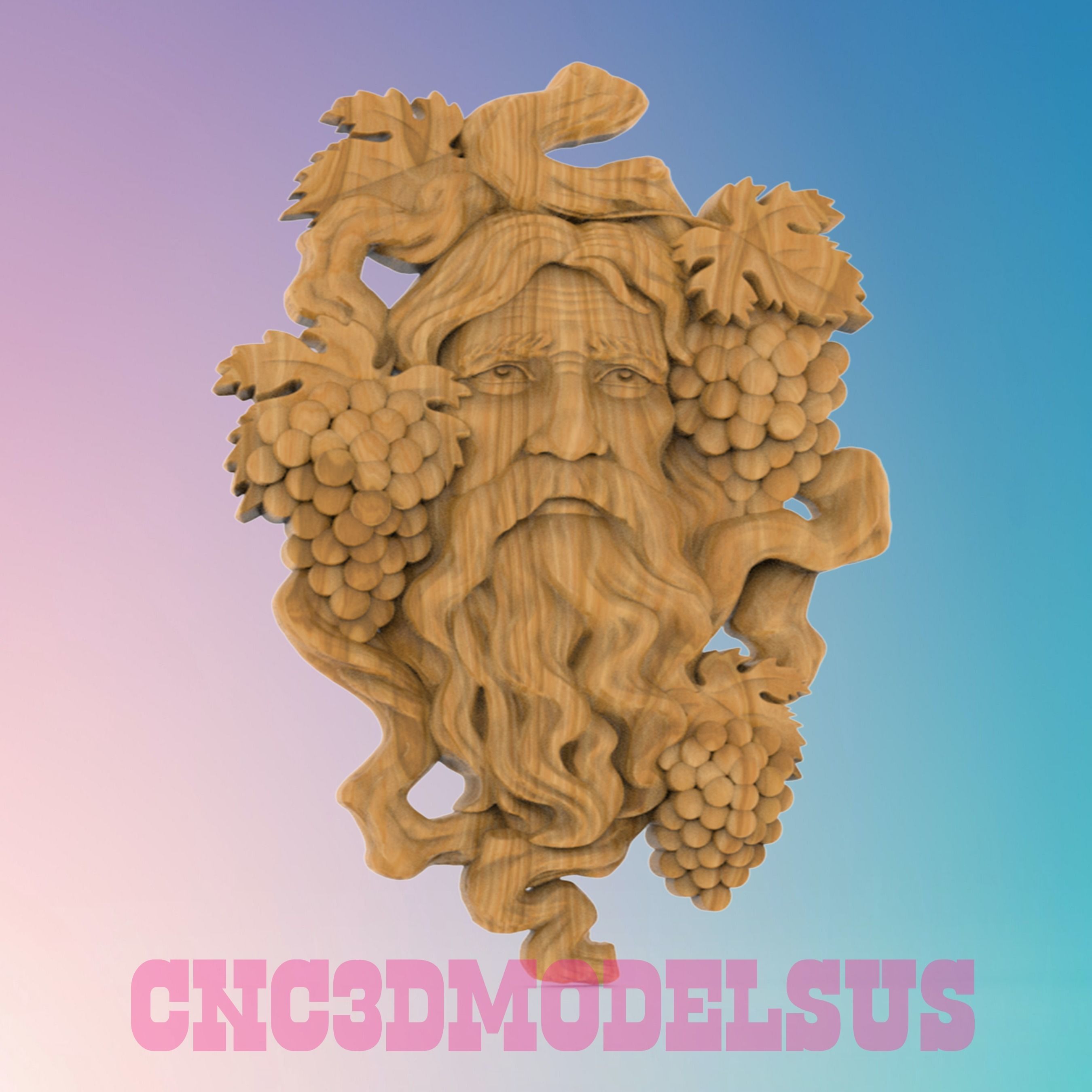 Old Man in Grapes 3D MODEL STL FILE FOR CNC ROUTER LASER 3D model 3D printable | CGTrader