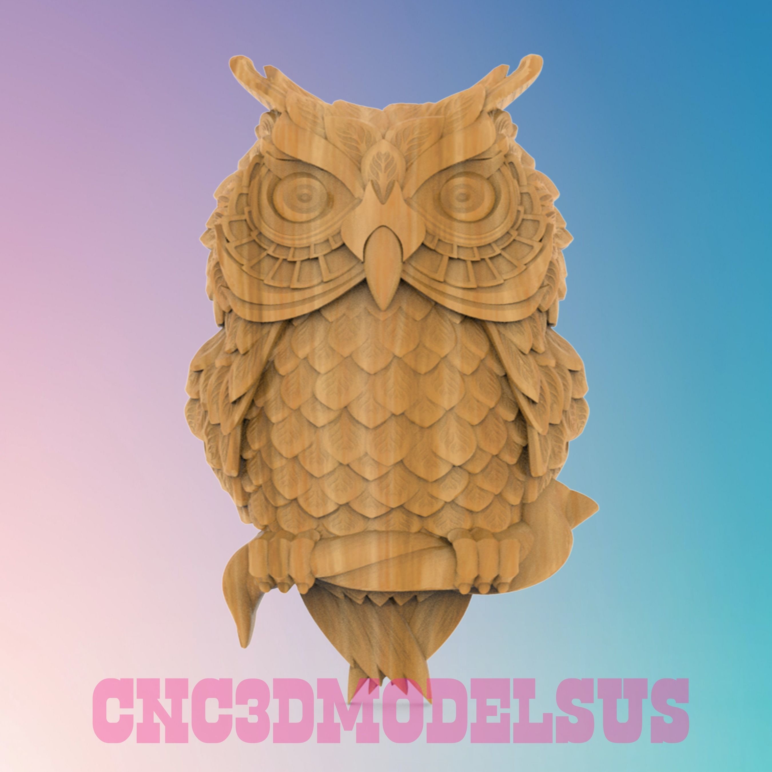 Owl 3D MODEL STL FILE FOR CNC ROUTER LASER 3D model 3D printable | CGTrader