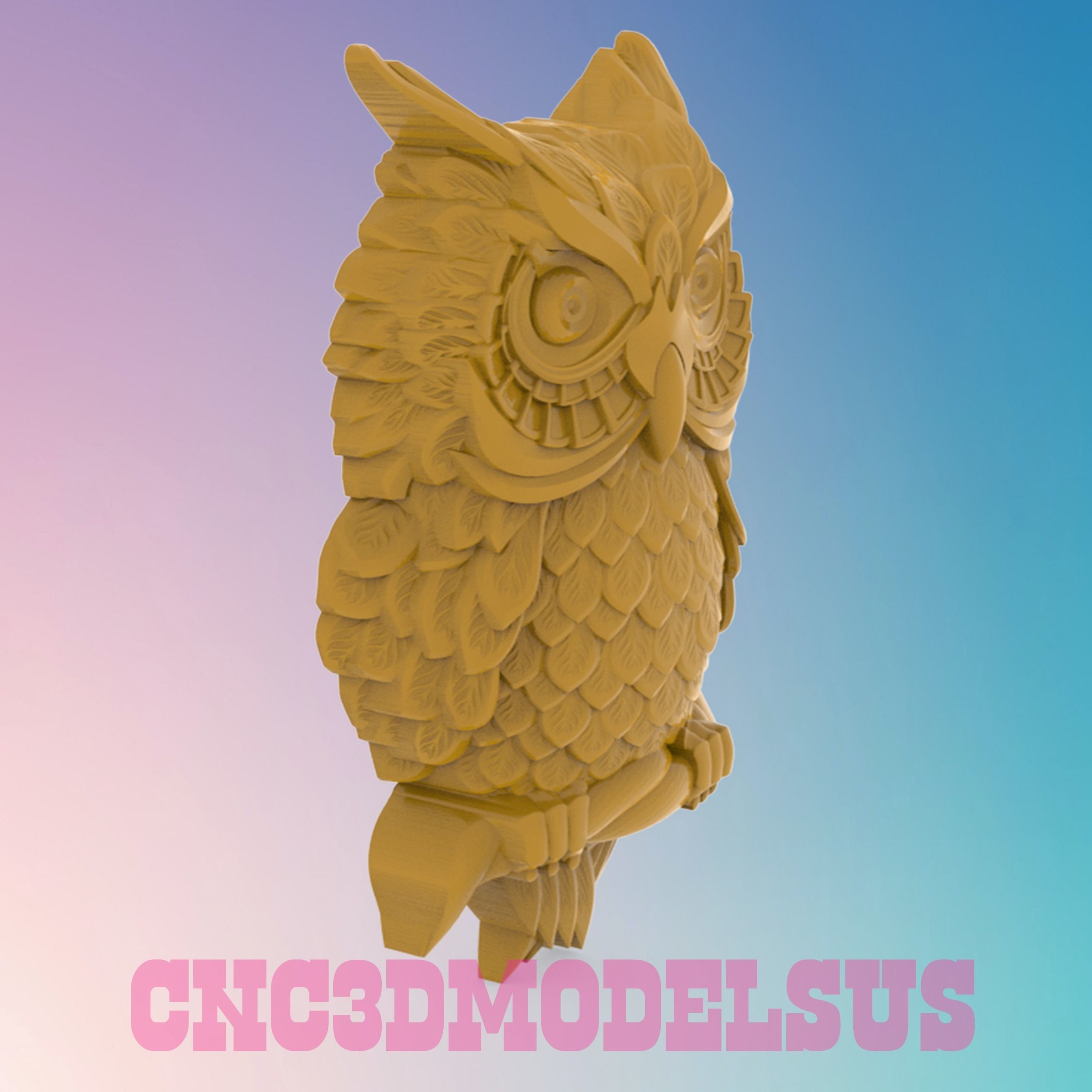Owl 3D MODEL STL FILE FOR CNC ROUTER LASER 3D model 3D printable | CGTrader