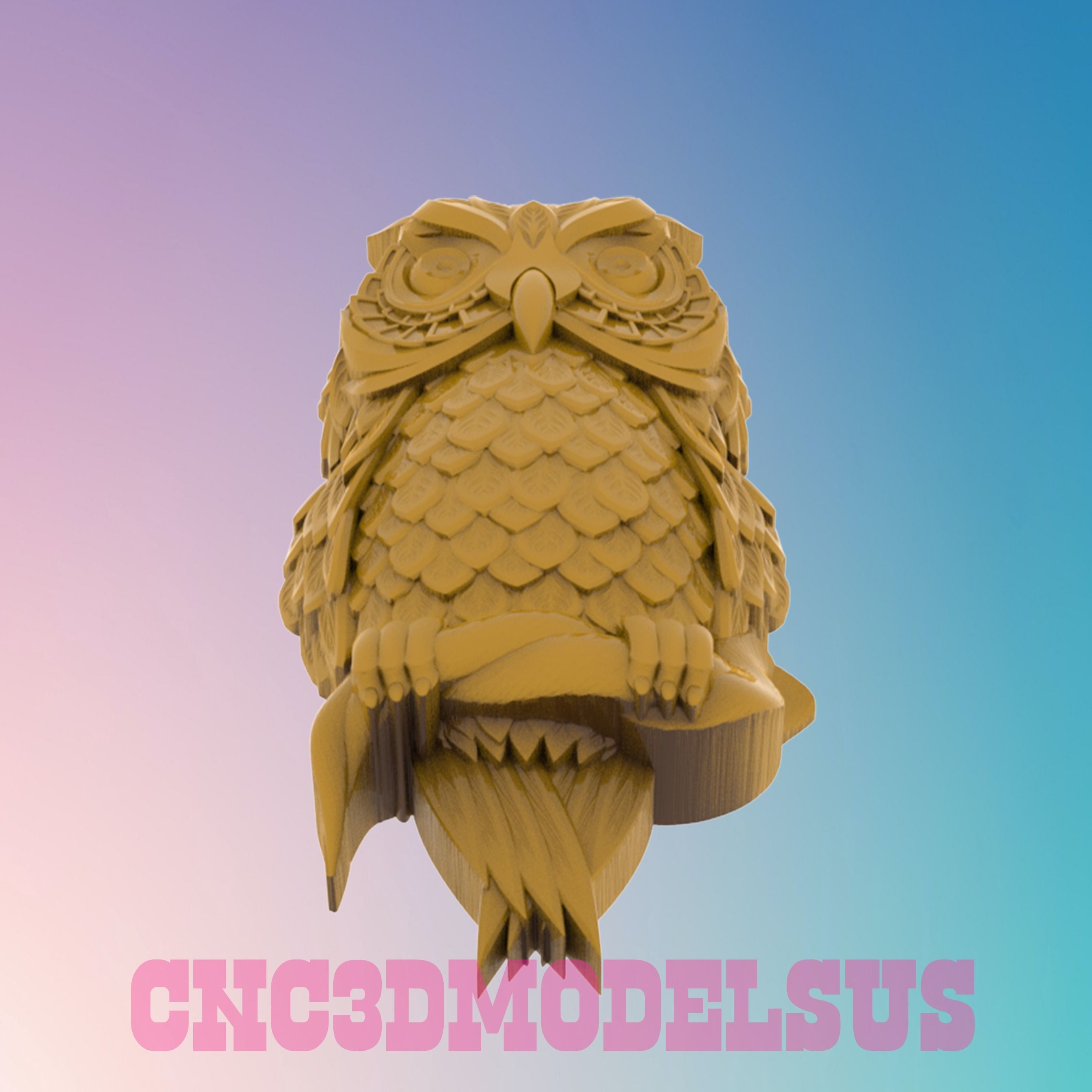 Owl 3D MODEL STL FILE FOR CNC ROUTER LASER 3D model 3D printable | CGTrader