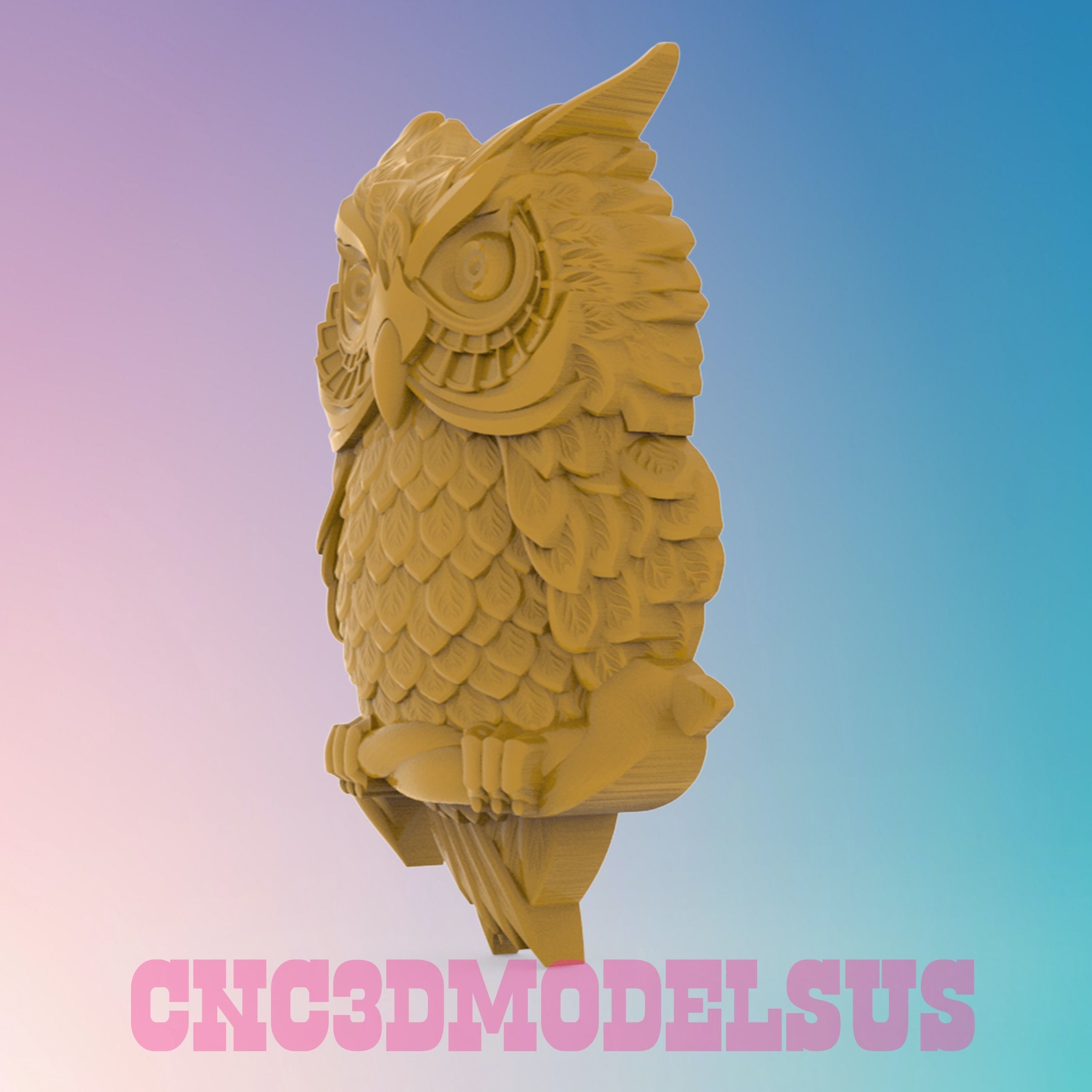 Owl 3D MODEL STL FILE FOR CNC ROUTER LASER 3D model 3D printable | CGTrader