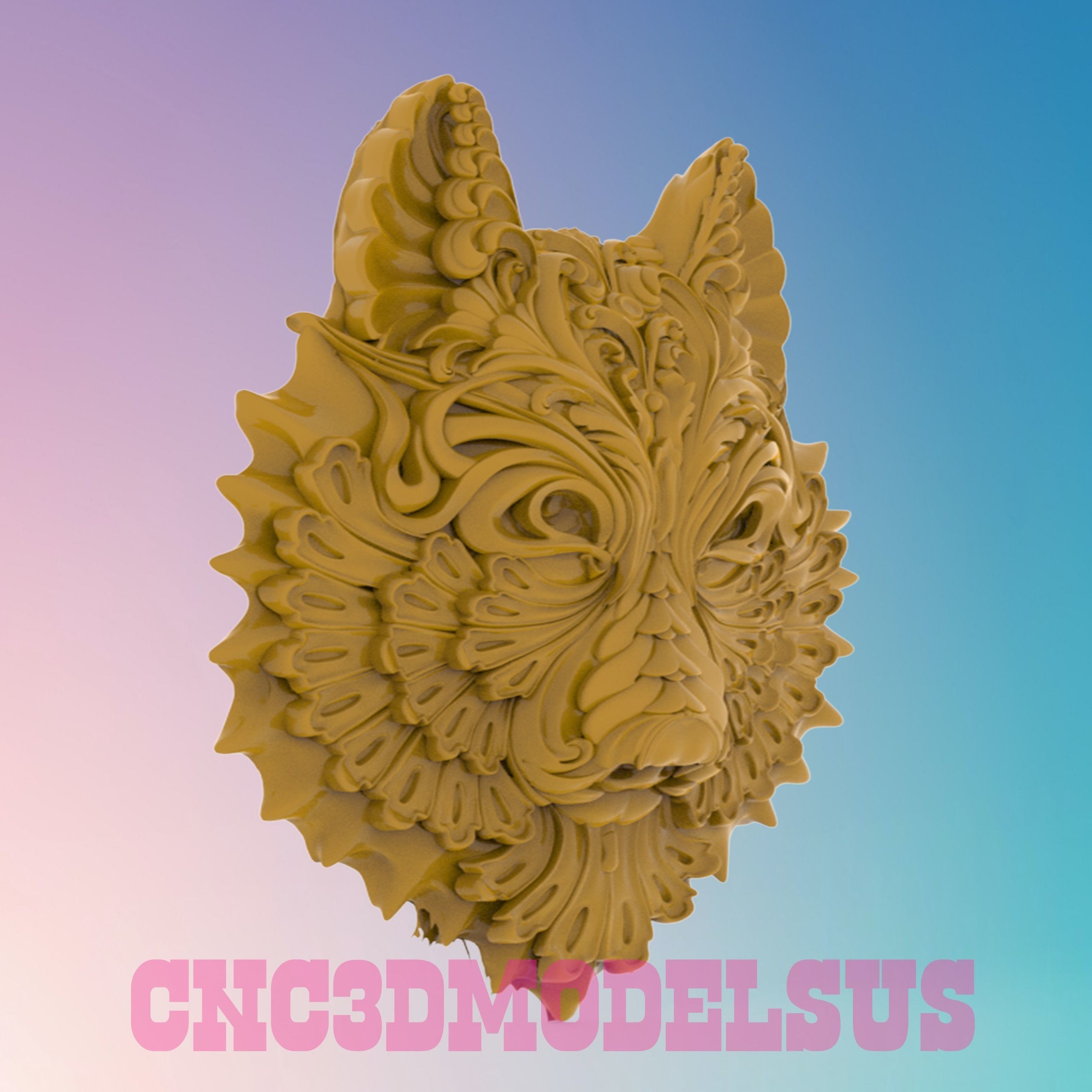 Wolf 3D MODEL STL FILE FOR CNC ROUTER LASER 3D model 3D printable ...